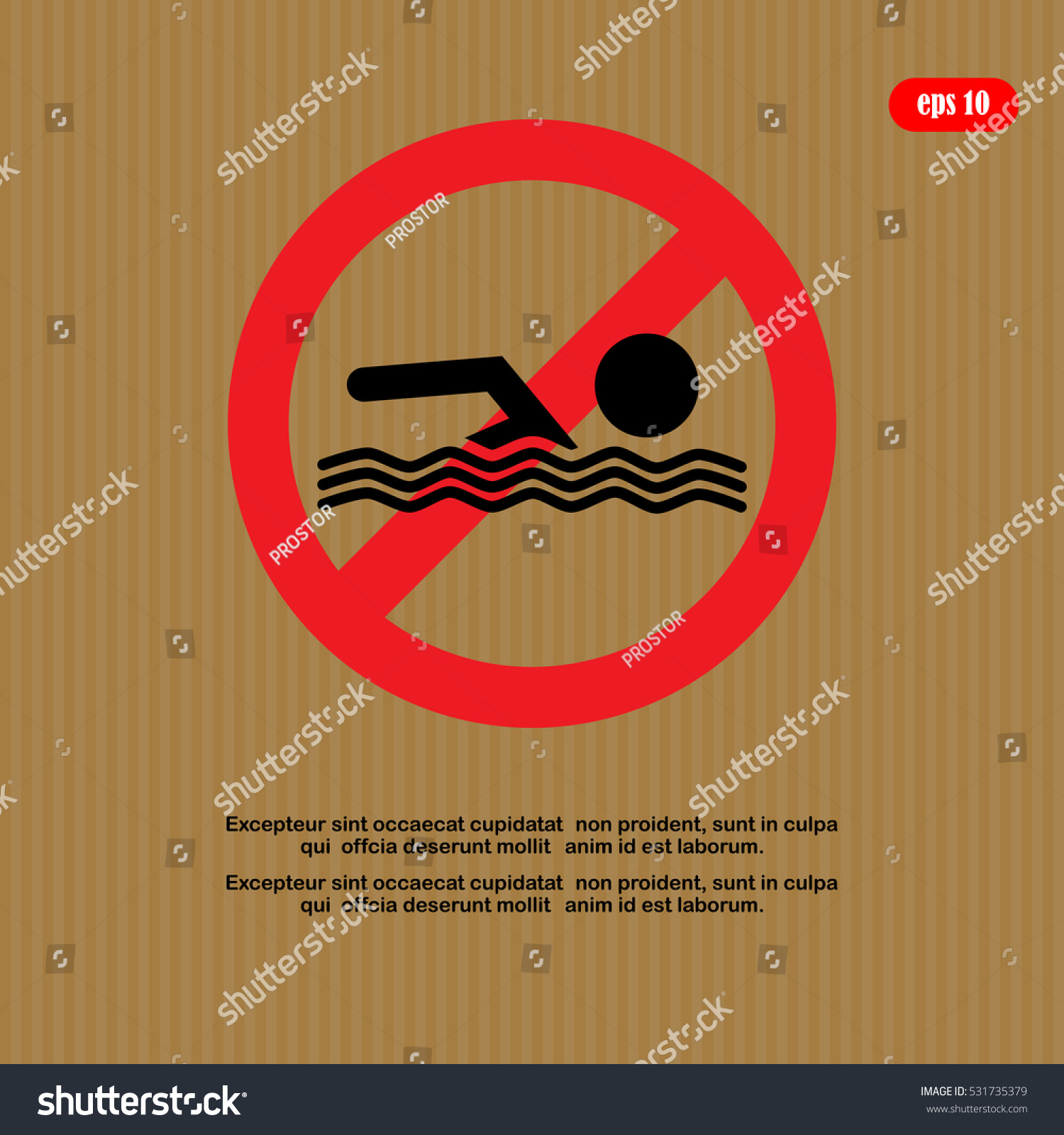 Swim Not Allowed Sign Vector Stock Vector (Royalty Free) 531735379