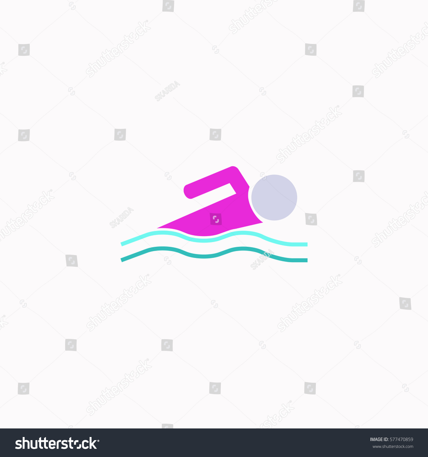 Swimmer Icon Vector Design Colored Illustration Stock Vector 577470859 ...