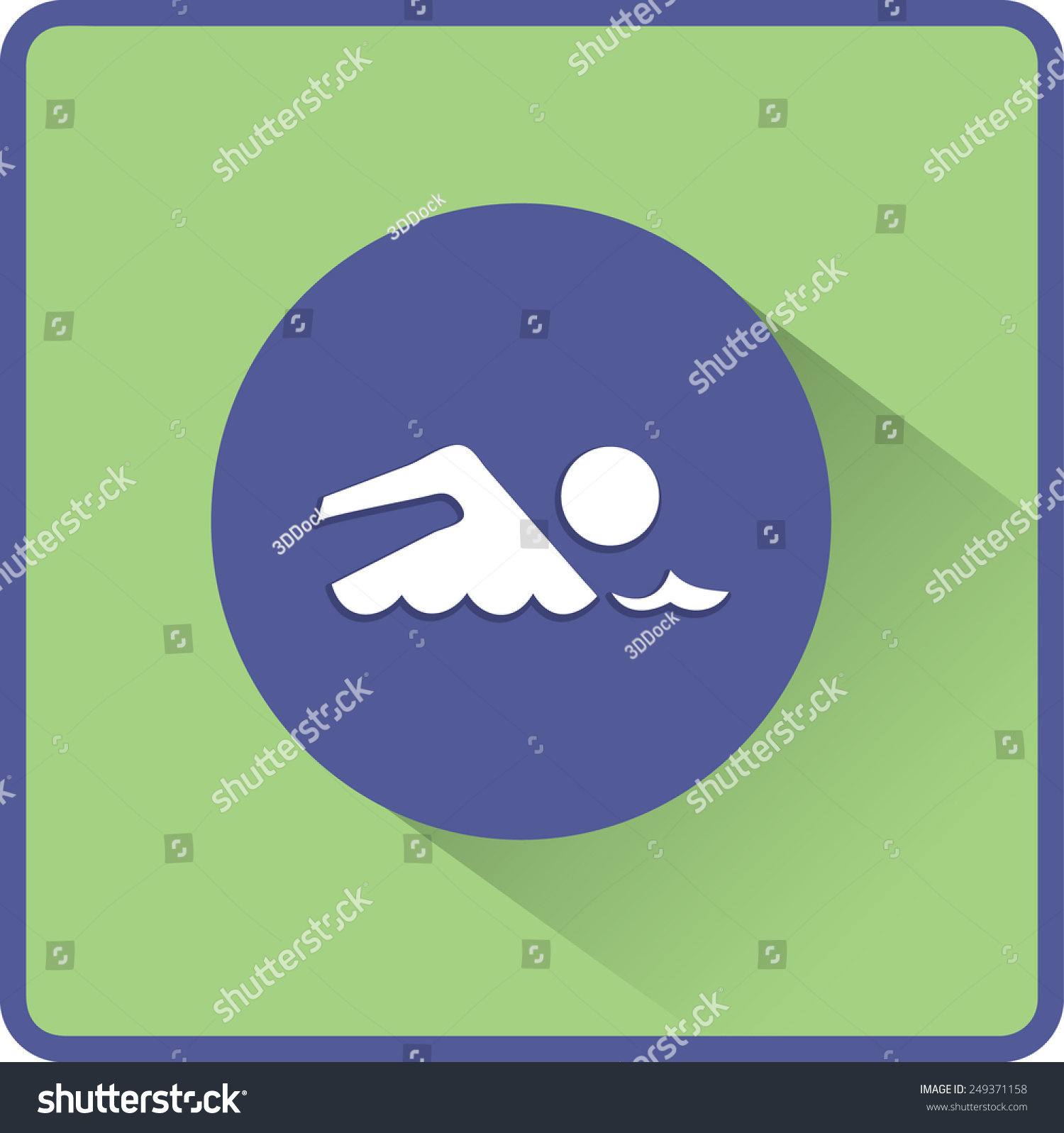 Swimmer Sign Flat Vector Icon Stock Vector (Royalty Free) 249371158 ...
