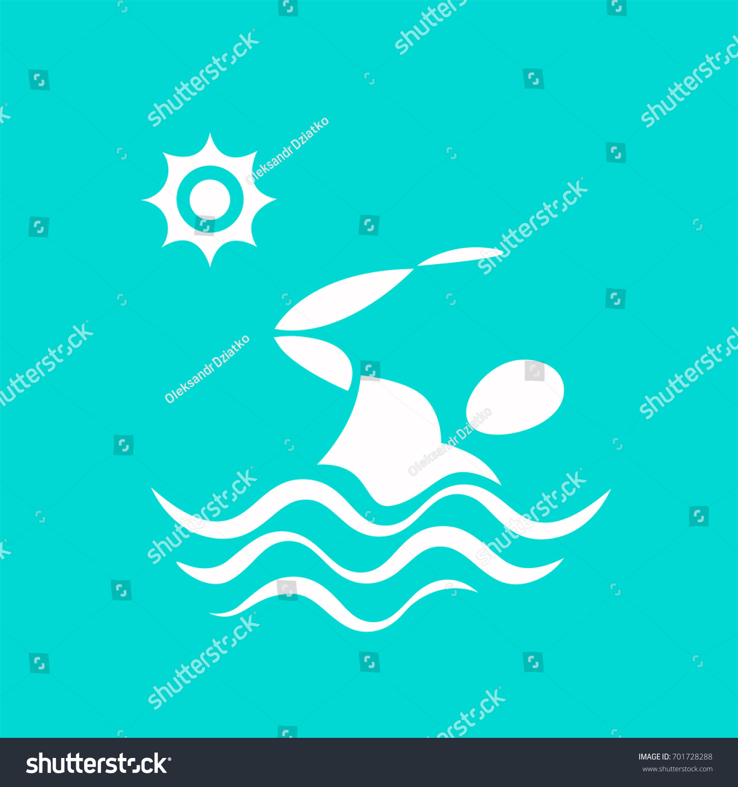 Swimmer Sign Flat Vector Icon Stock Vector (Royalty Free) 701728288 ...