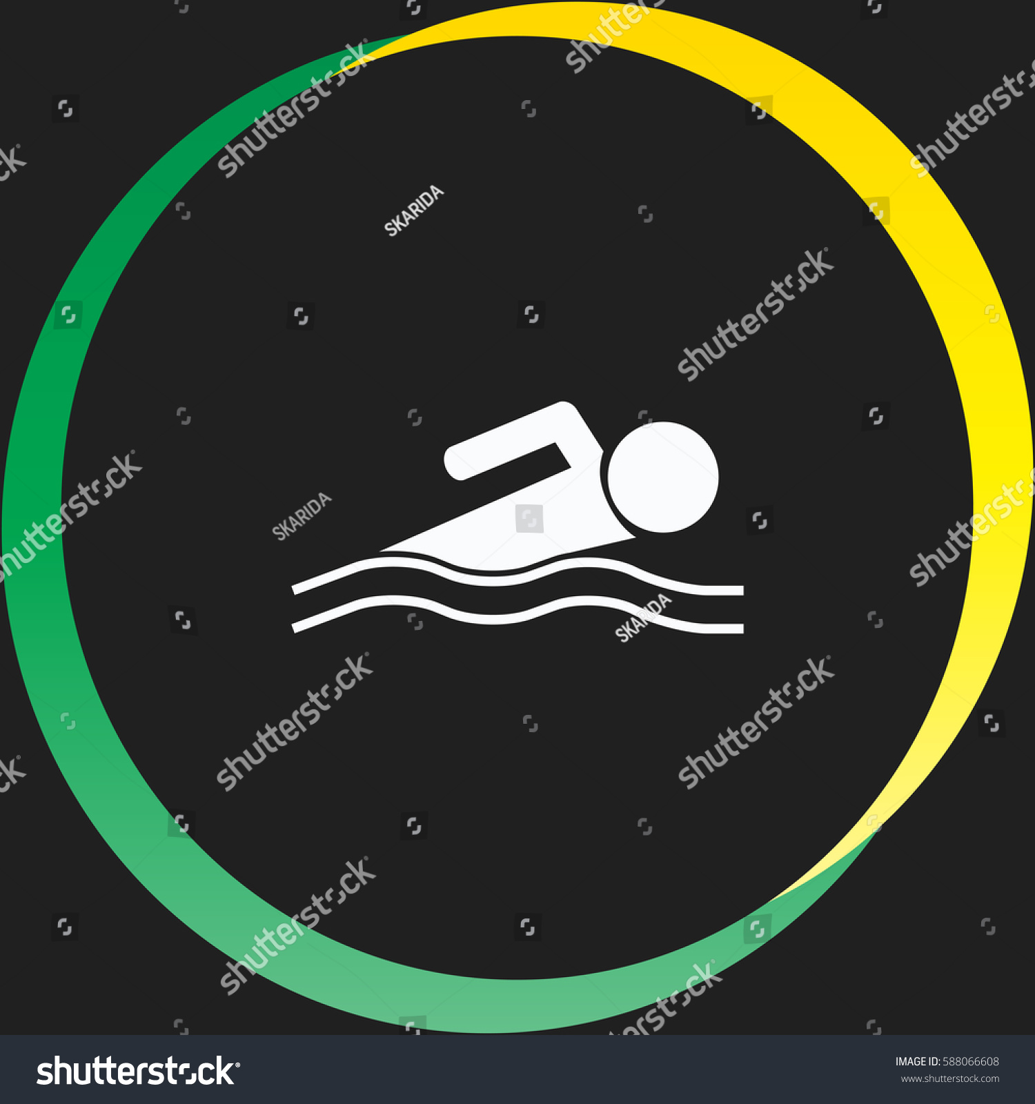 Swimmer Vector Icon Stock Vector (Royalty Free) 588066608