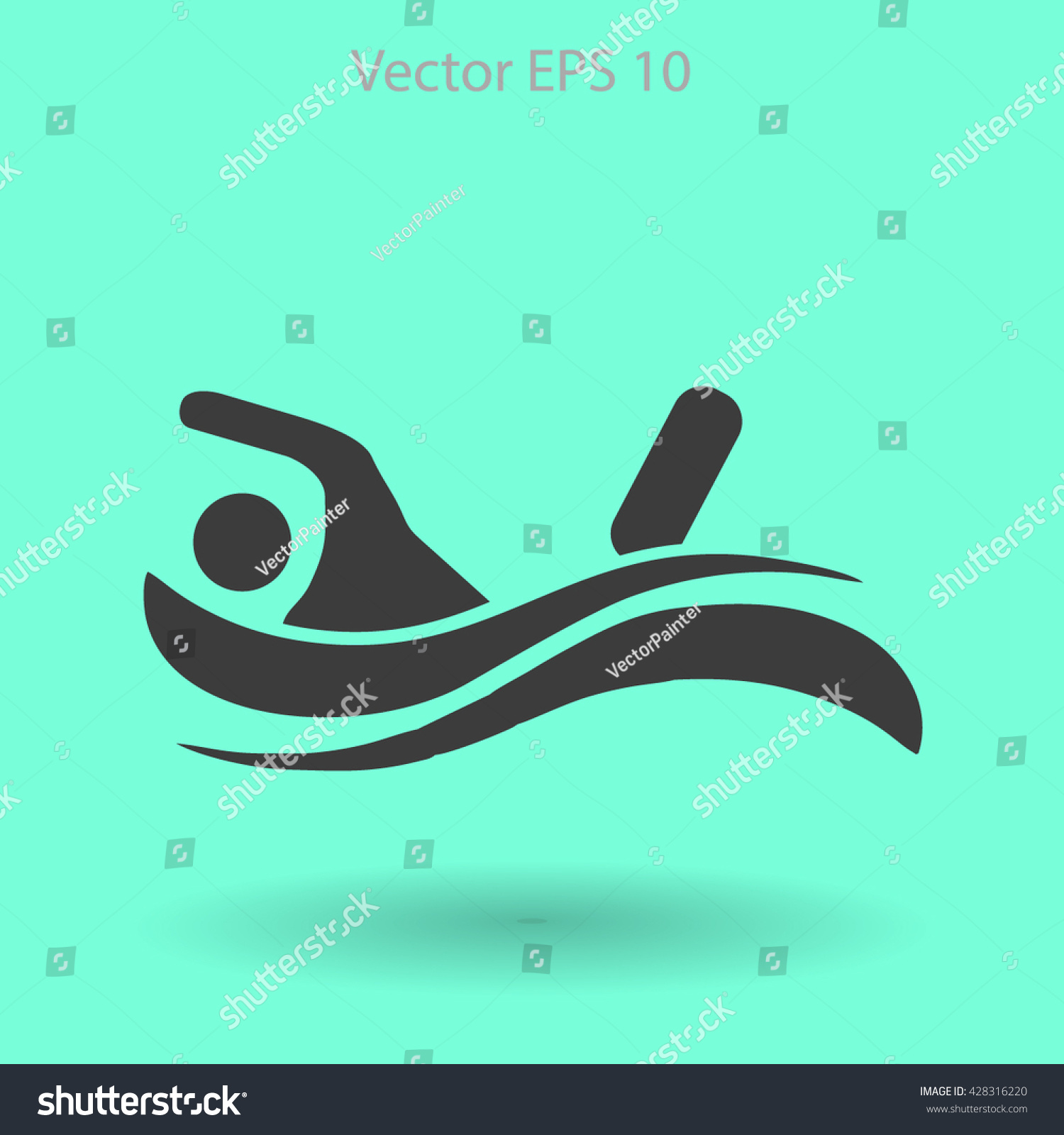 Swimmer Vector Illustration: vector de stock (libre de regalías ...