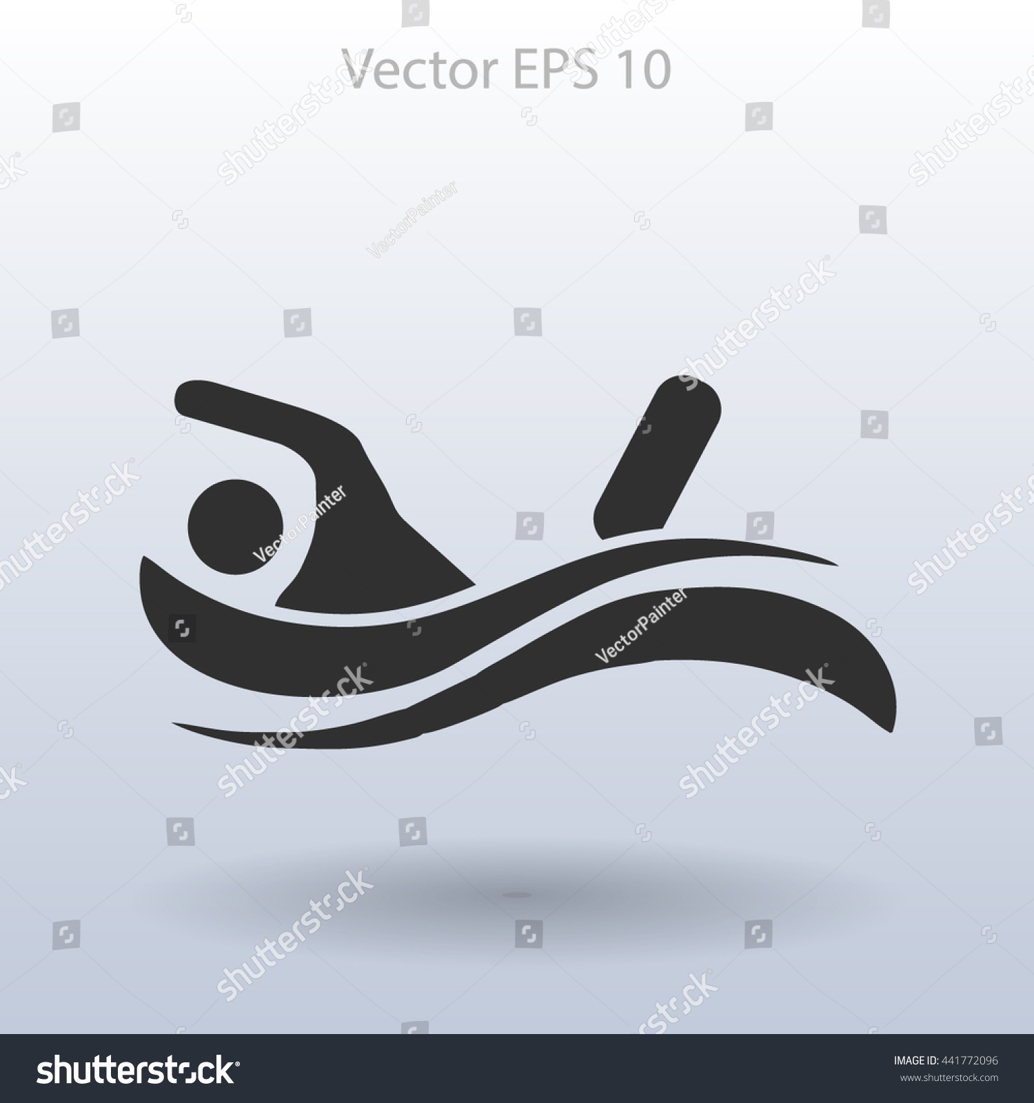Swimmer Vector Illustration: vector de stock (libre de regalías) 441772096