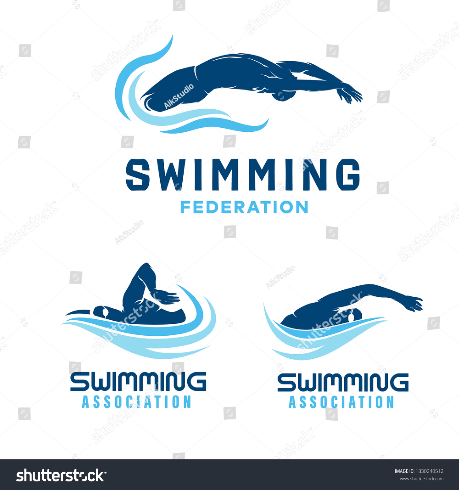 Swimming Competition Logo Design Template Stock Vector (Royalty Free ...
