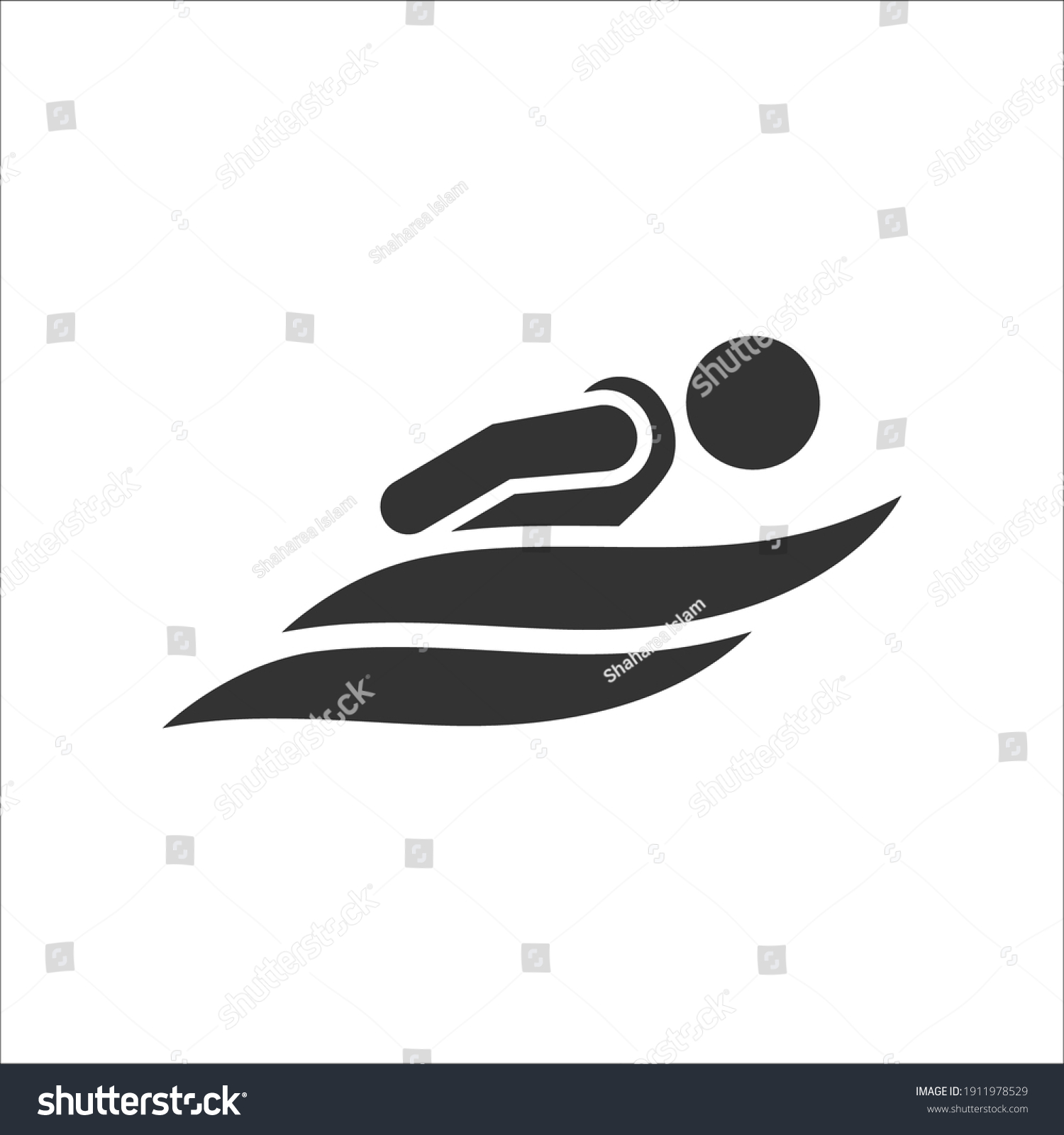 Swimming Exercise Icon Vector Graphics Stock Vector (Royalty Free ...