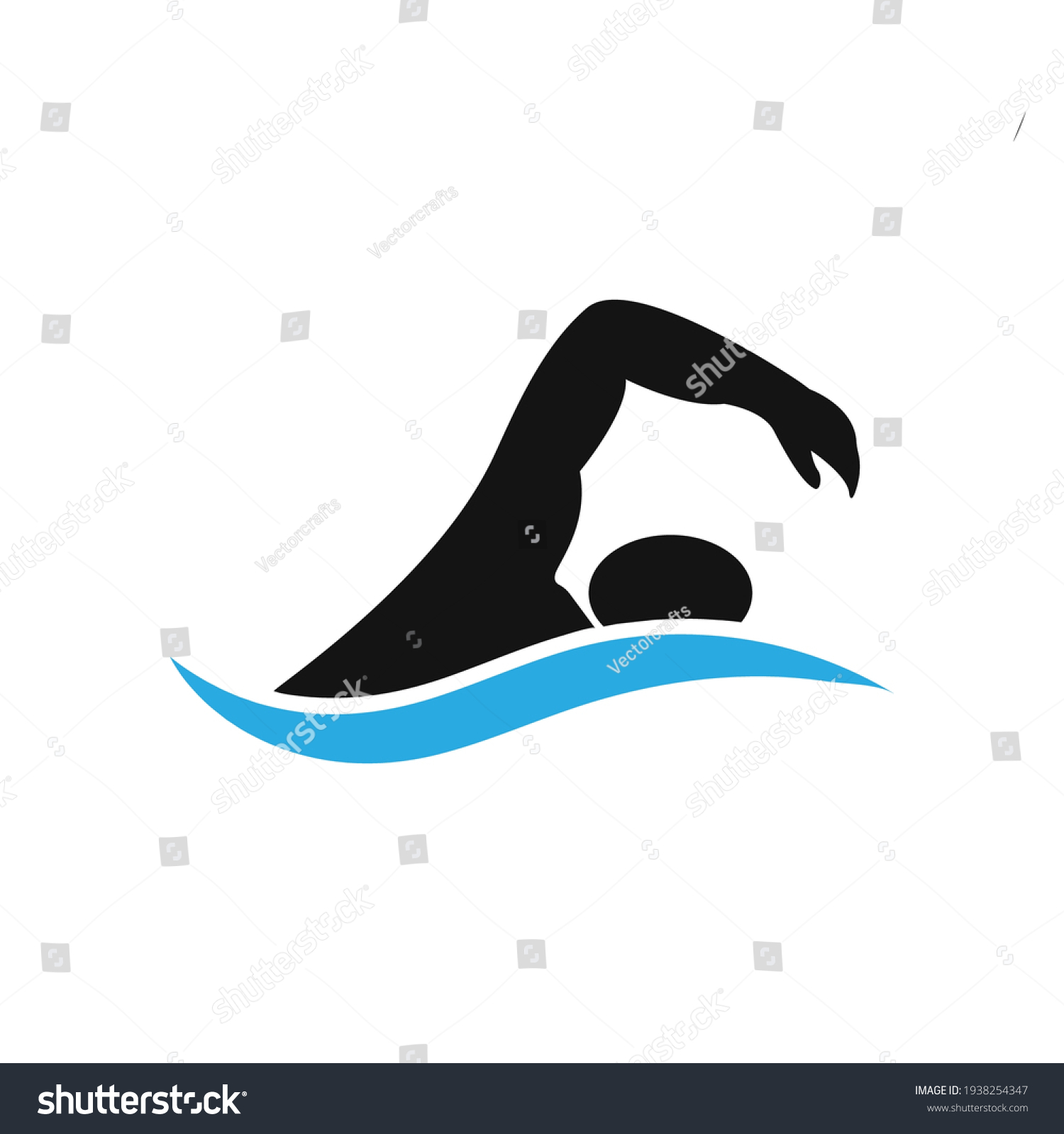 Swimming Icon Design Template Vector Isolated Stock Vector (Royalty ...