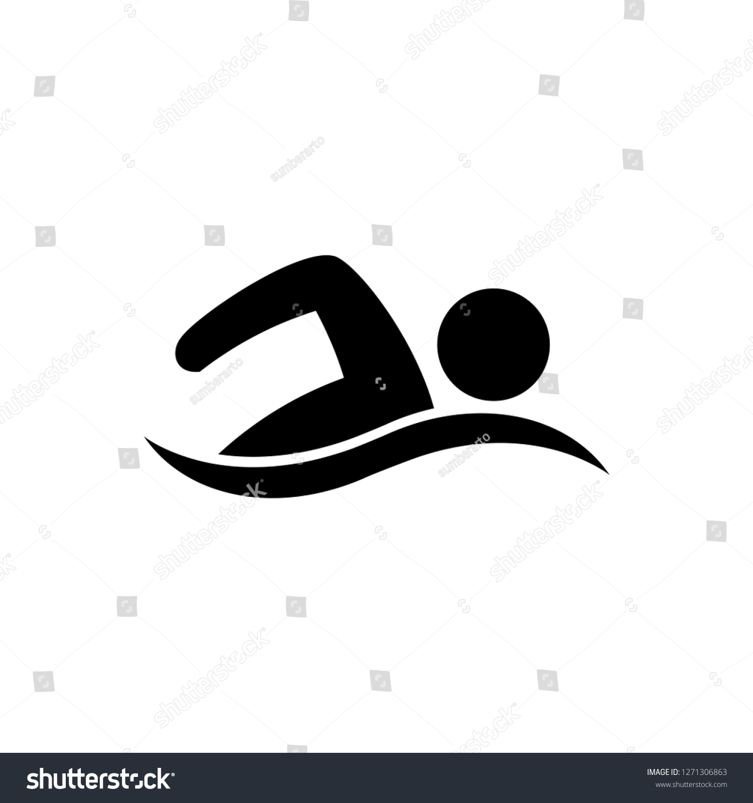 Swimming Icon Vector Template Stock Vector (Royalty Free) 1271306863