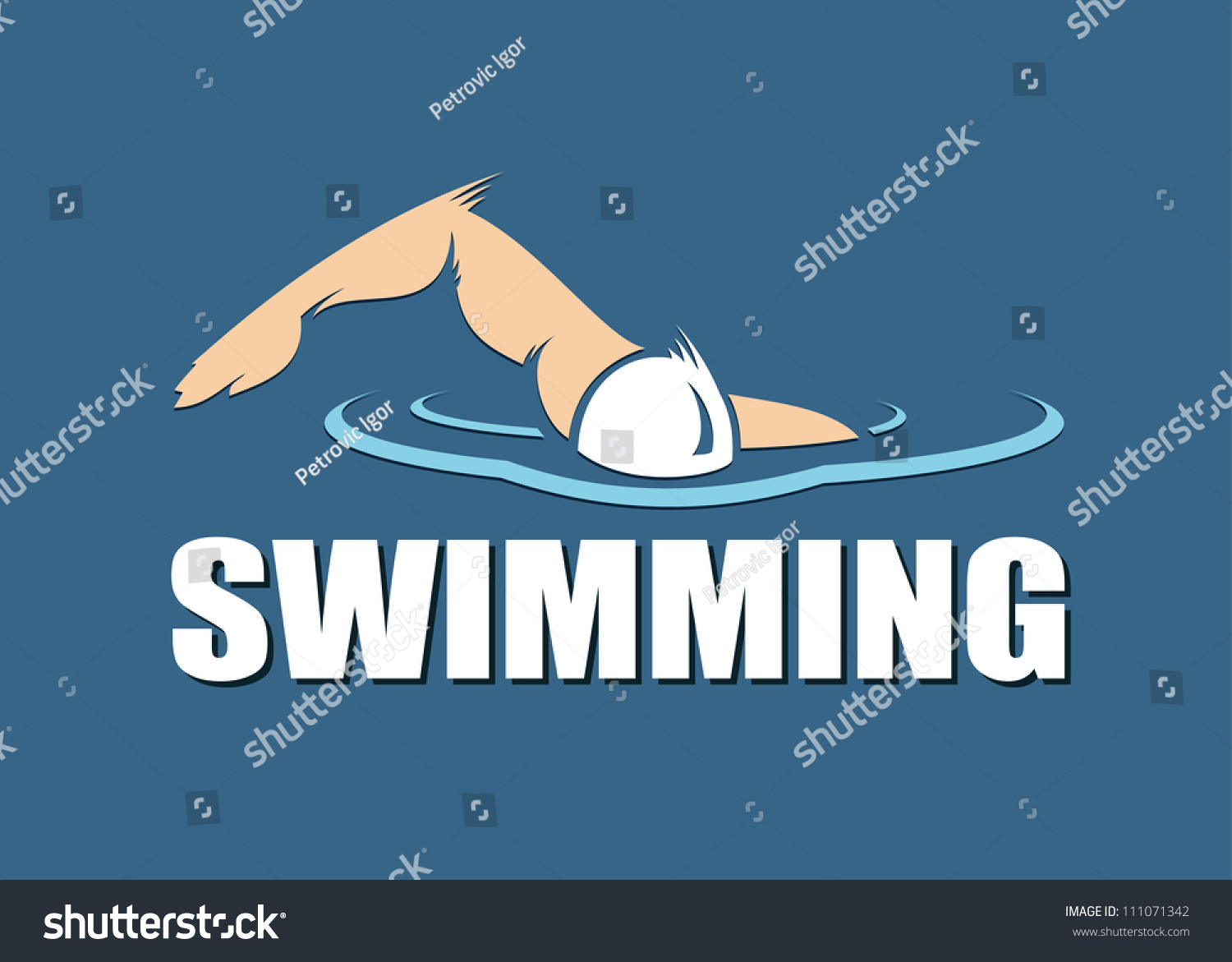 Swimming Label Vector Illustration Stock Vector (Royalty Free) 111071342