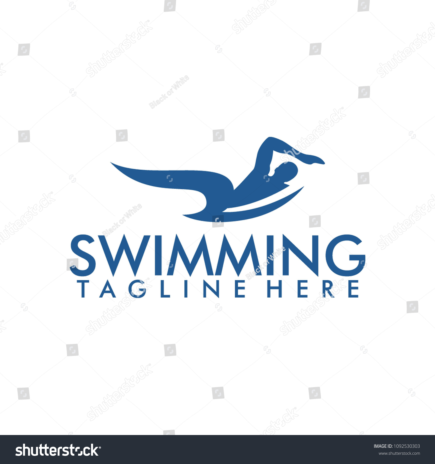 Swimming Logo Design Stock Vector (Royalty Free) 1092530303 | Shutterstock