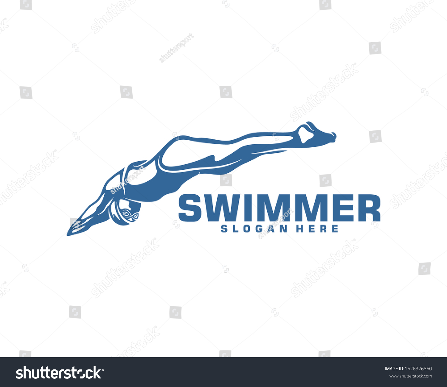 Vektor Stok Swimming Logo Designs Vector Creative Swimmer (Tanpa ...