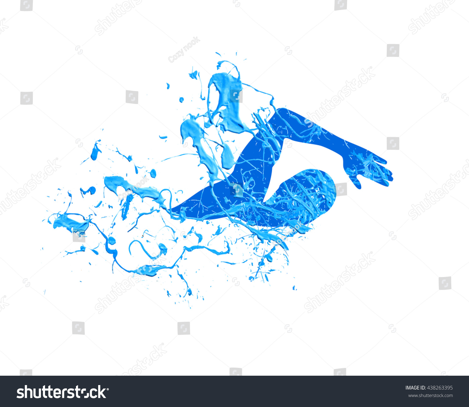 Swimming Man Splash Paint Stock Vector 438263395 - Shutterstock