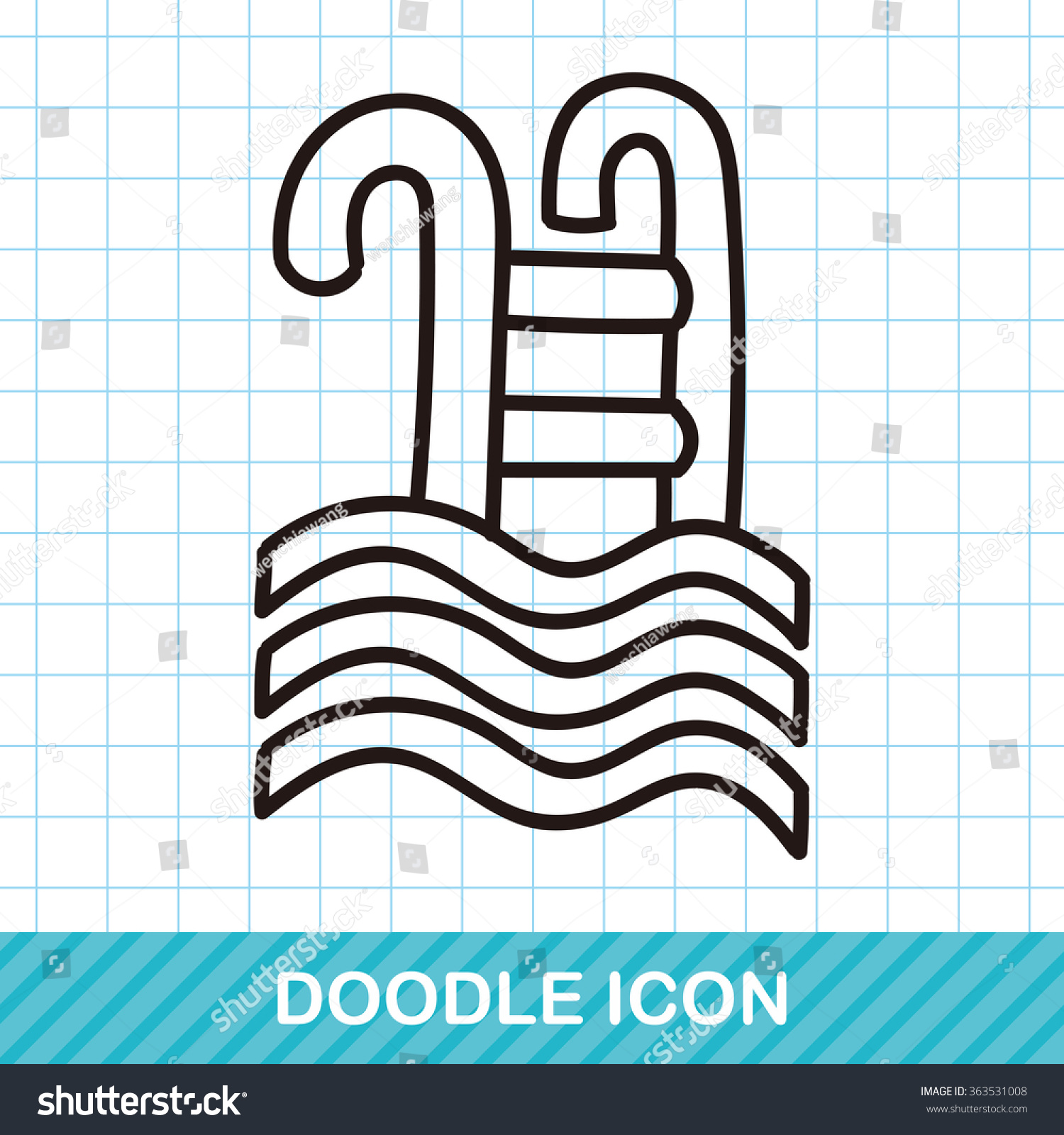 Swimming Pool Doodle Stock Vector (Royalty Free) 363531008