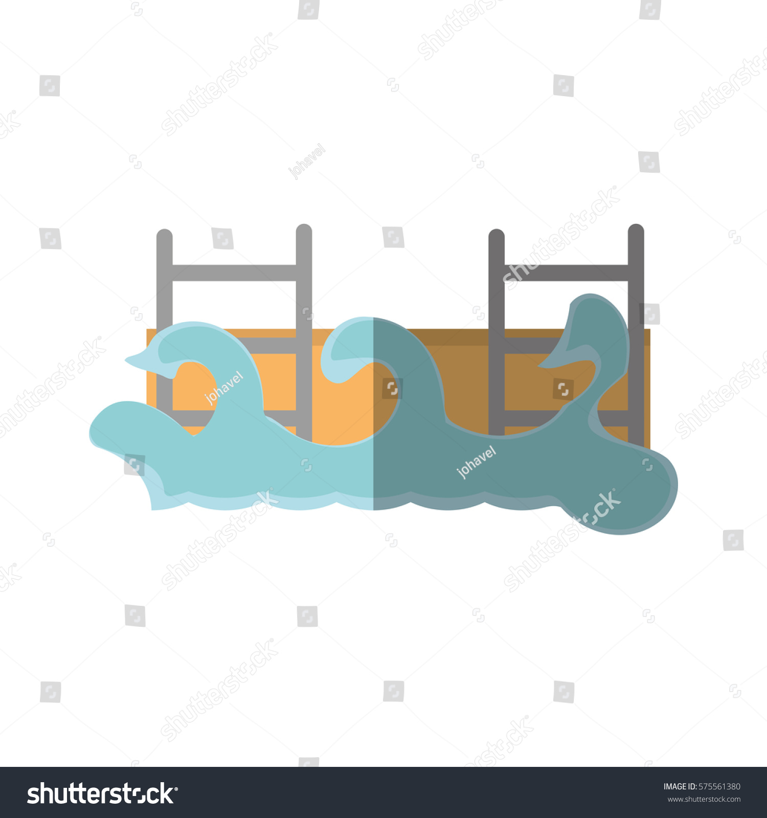 Swimming Pool Waves Icon Image Vector Stock Vector (Royalty Free) 575561380