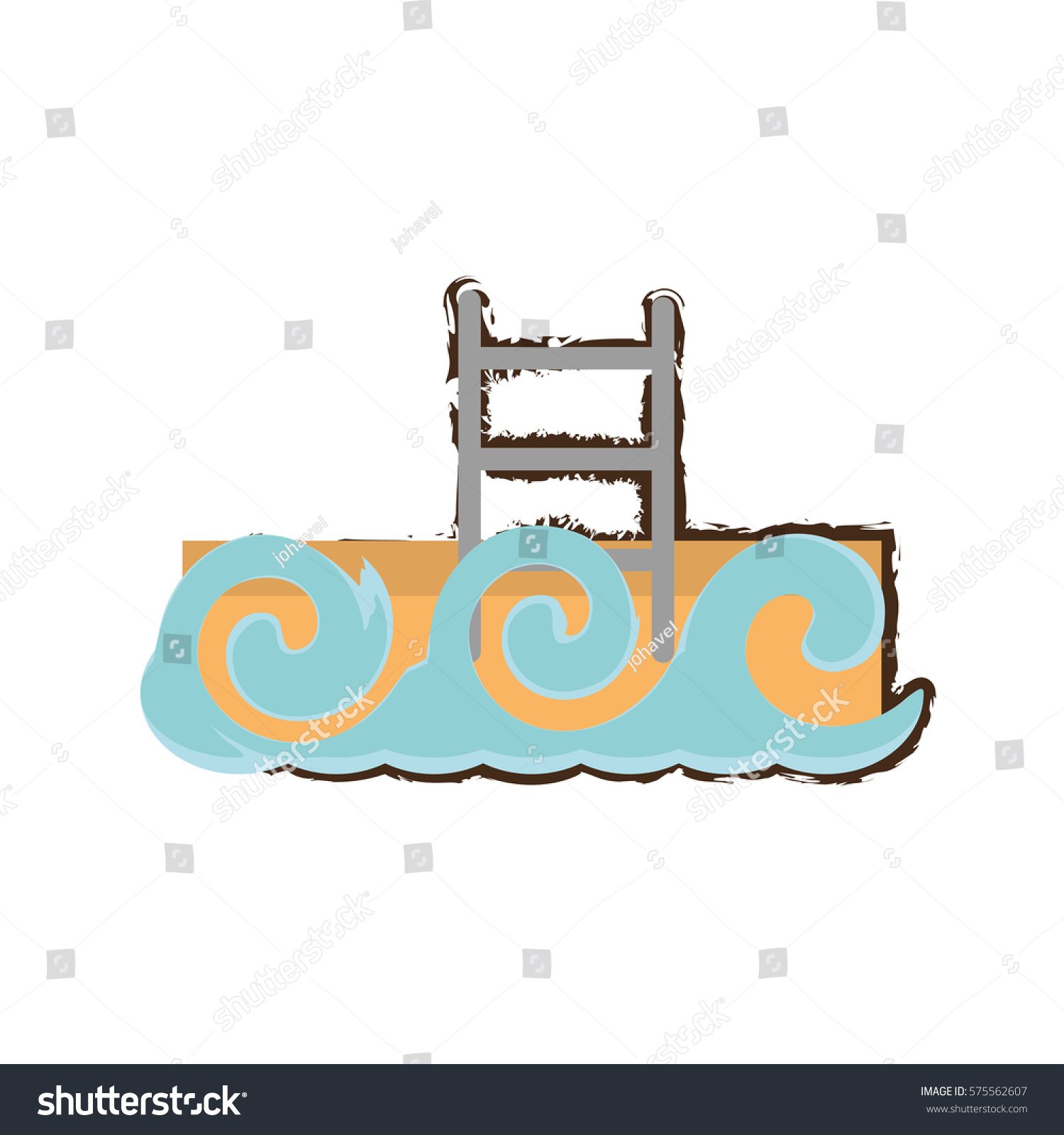Swimming Pool Waves Icon Image Vector Stock Vector (Royalty Free ...