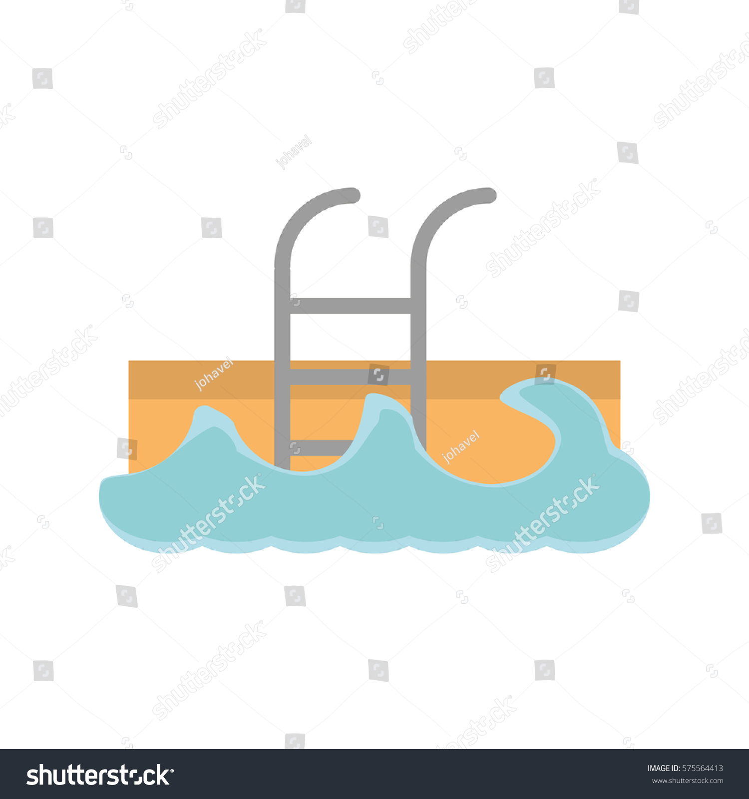 Swimming Pool Waves Icon Image Vector Stock Vector 575564413 - Shutterstock