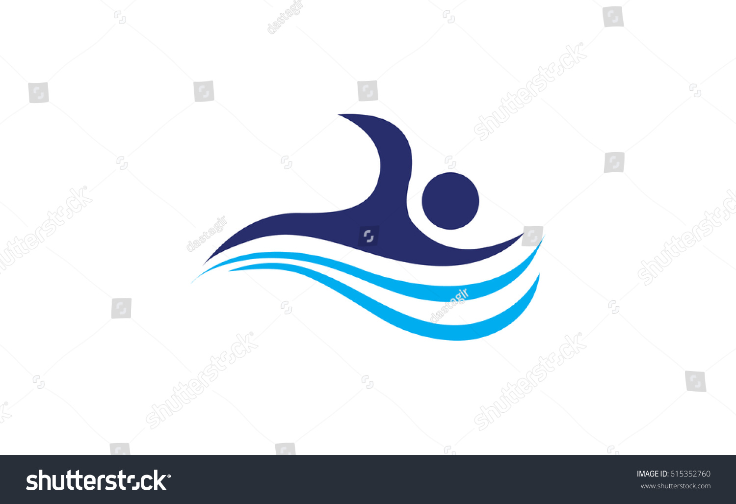 Swimming Vector Art Design Stock Vector (Royalty Free) 615352760