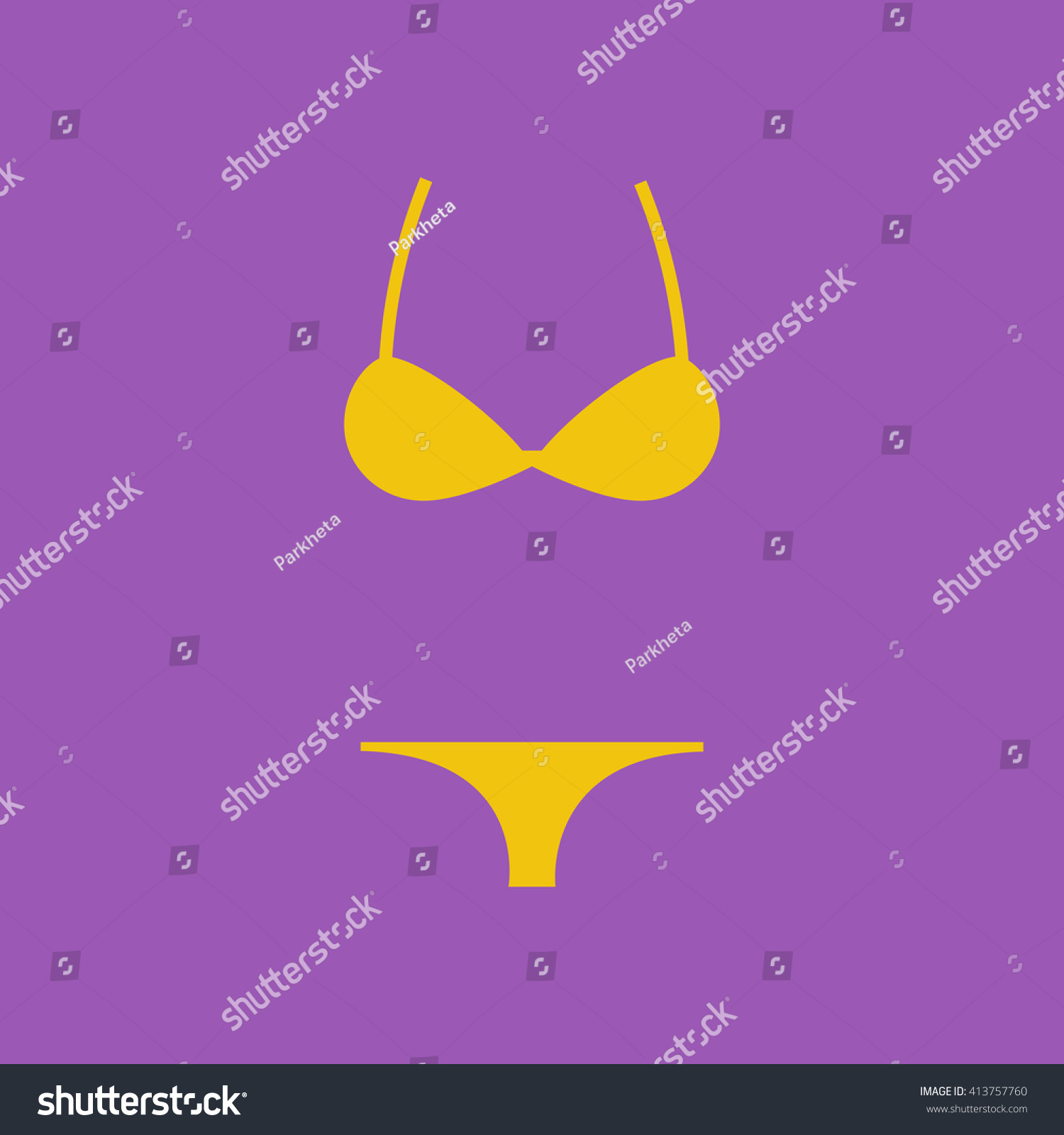Swimsuit Bikini Icon Summer Swimwear Lingerie Stock Vector Royalty Free 413757760 Shutterstock