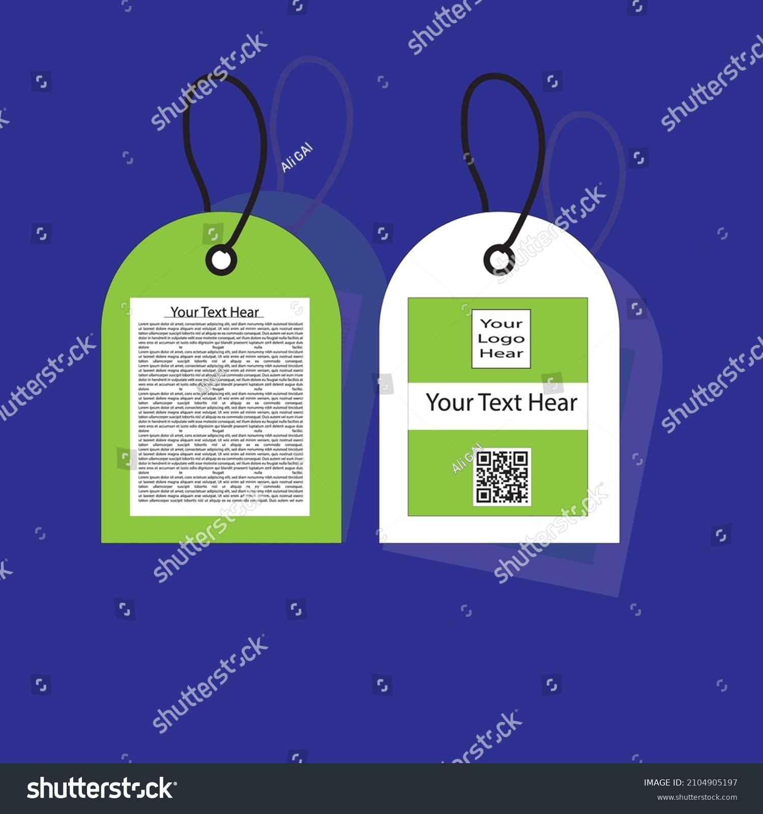 Swing Hang Tag Design Template Stock Vector (Royalty Free) 2104905197 ...
