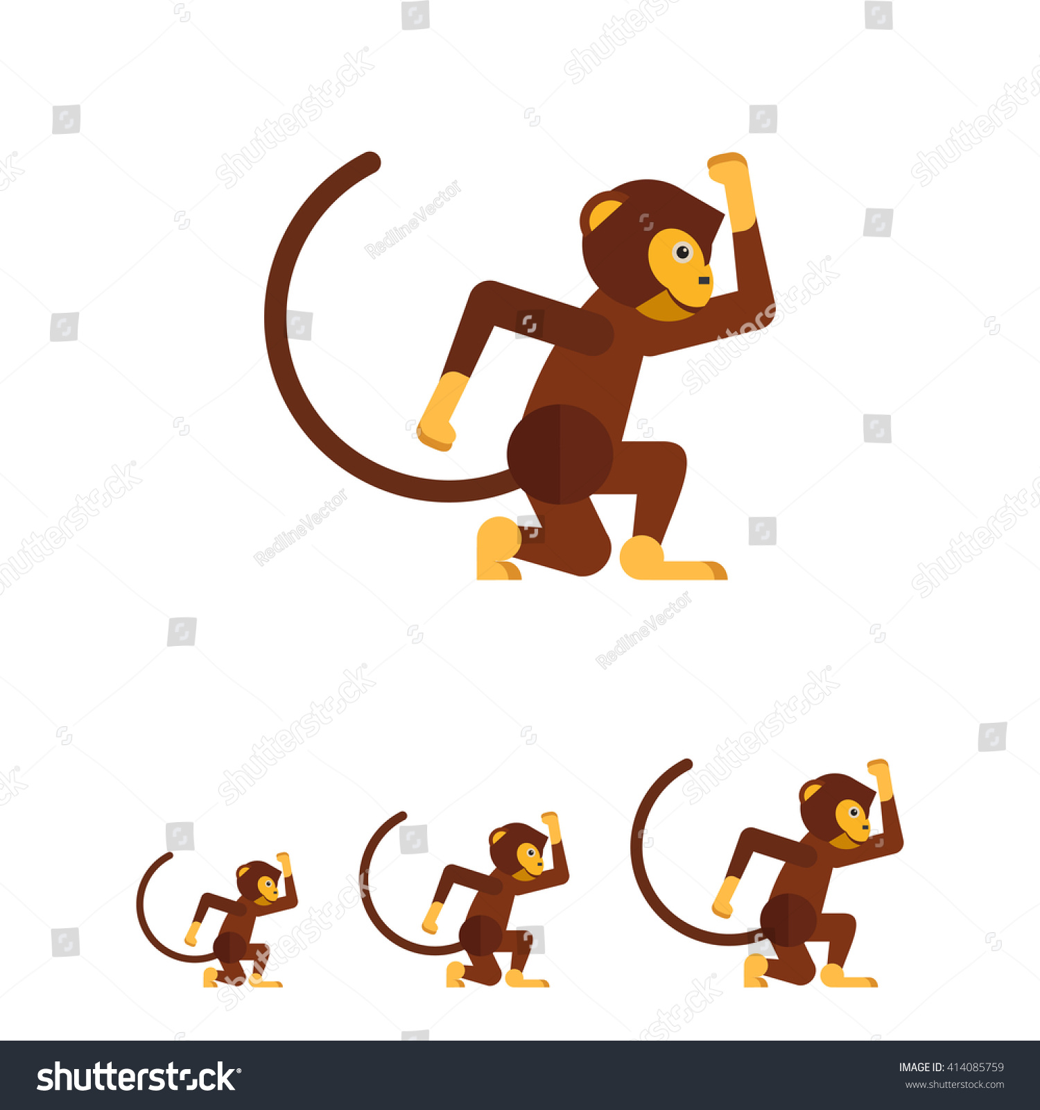 Swinging Monkey Icon Stock Vector (Royalty Free) 414085759