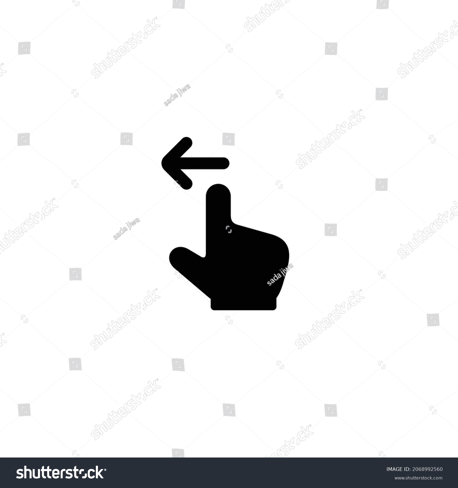 Swipe Left Simple Flat Icon Vector Stock Vector (Royalty Free ...
