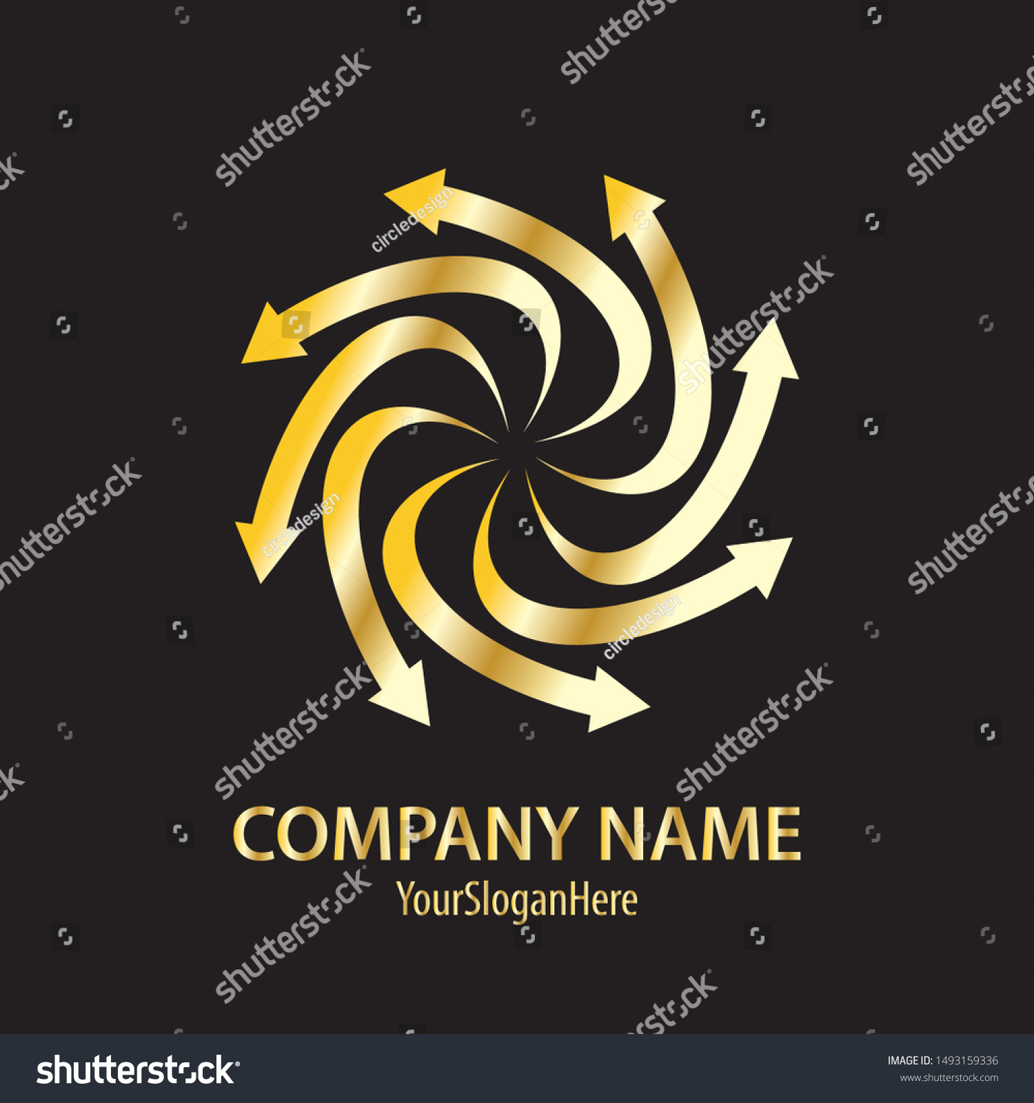 Swirl Arrow Logo Vector Image Stock Vector (Royalty Free) 1493159336 ...