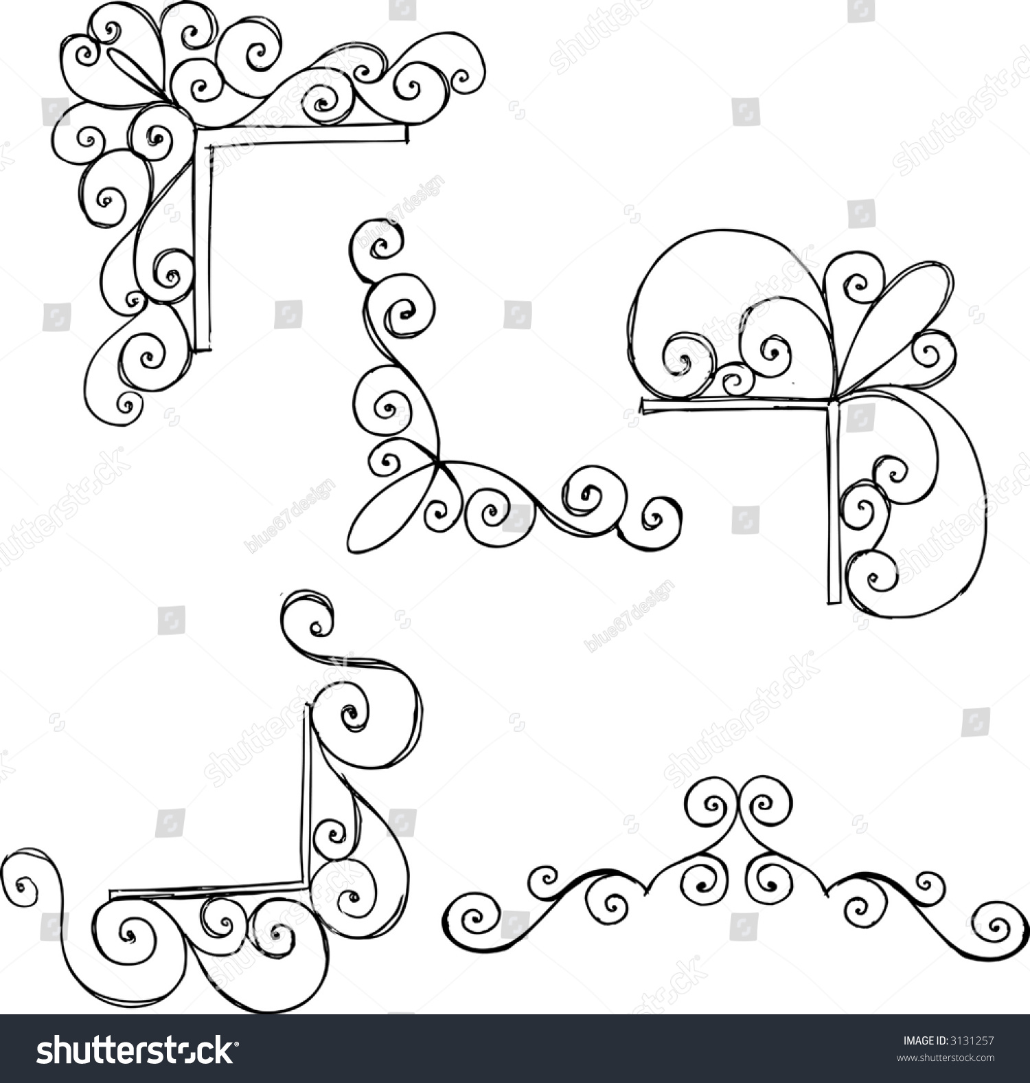 Swirl Corners Vector Illustration - 3131257 : Shutterstock