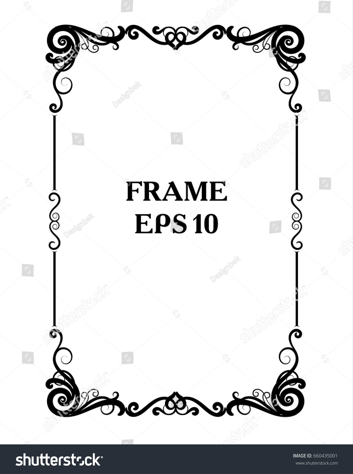 Swirl Frame Vector Illustration Stock Vector (Royalty Free) 660435001 ...