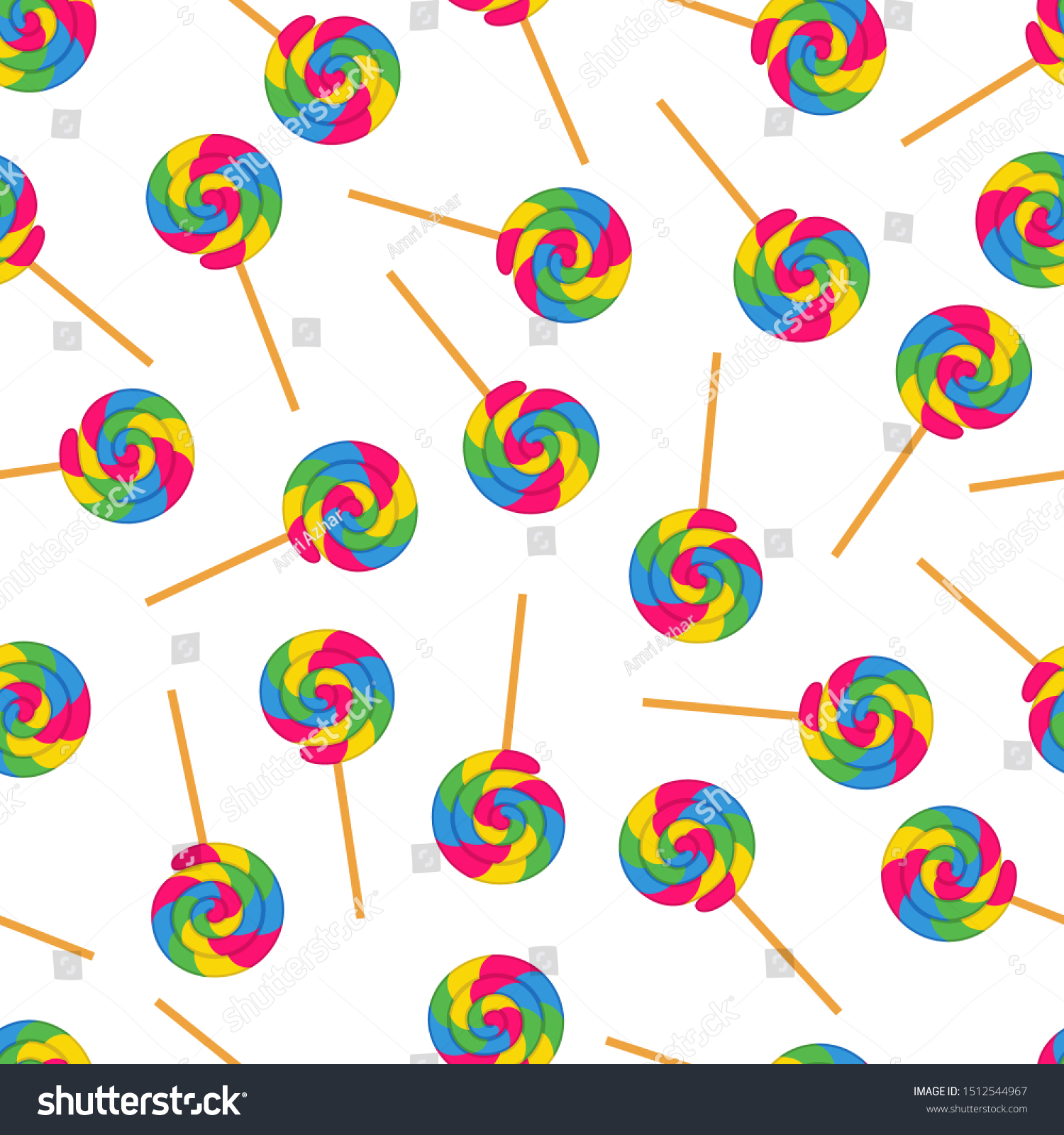 Swirl Lollipop Seamless Pattern Background Vector Stock Vector (Royalty ...