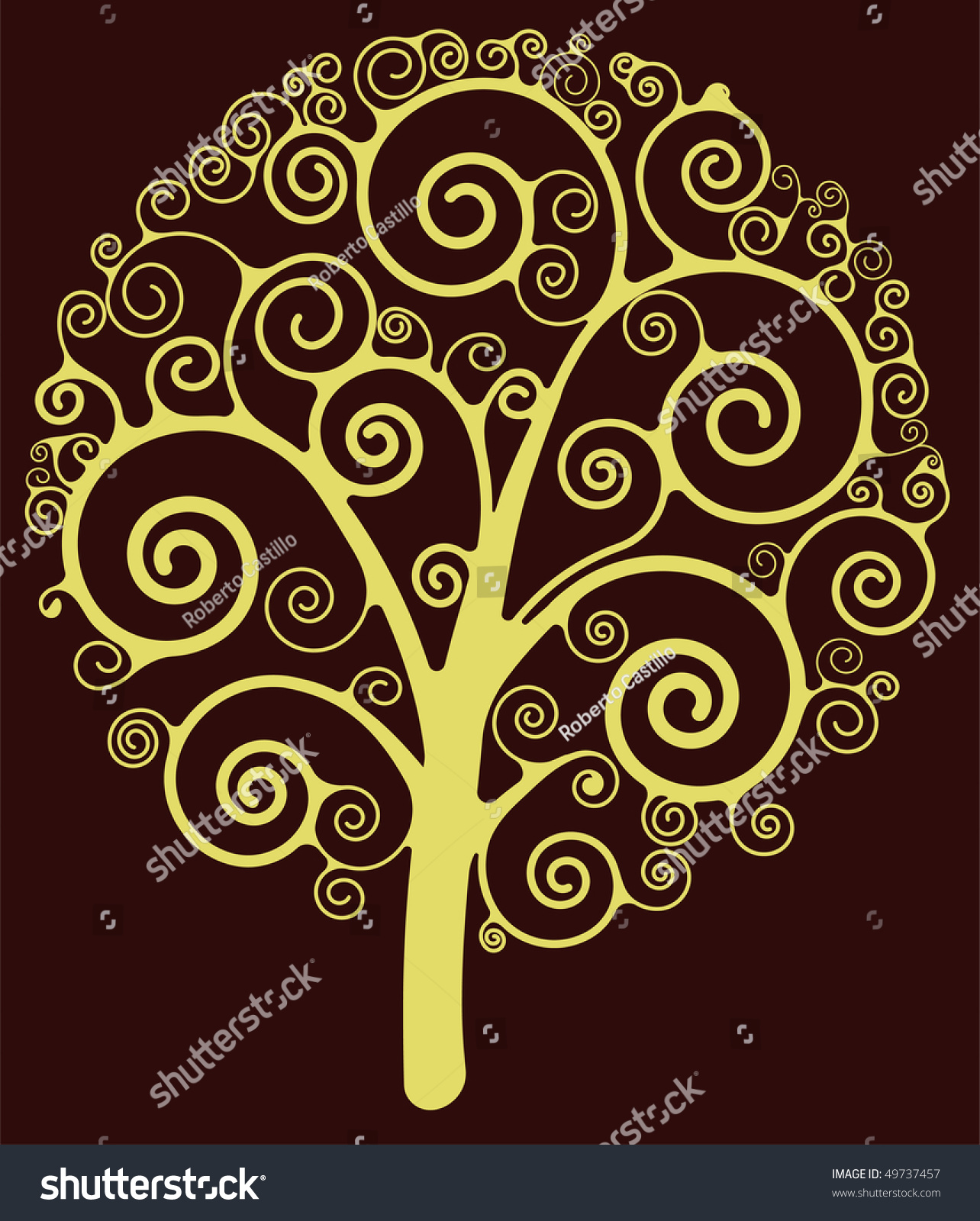 Swirl Tree Stock Vector (Royalty Free) 49737457 | Shutterstock