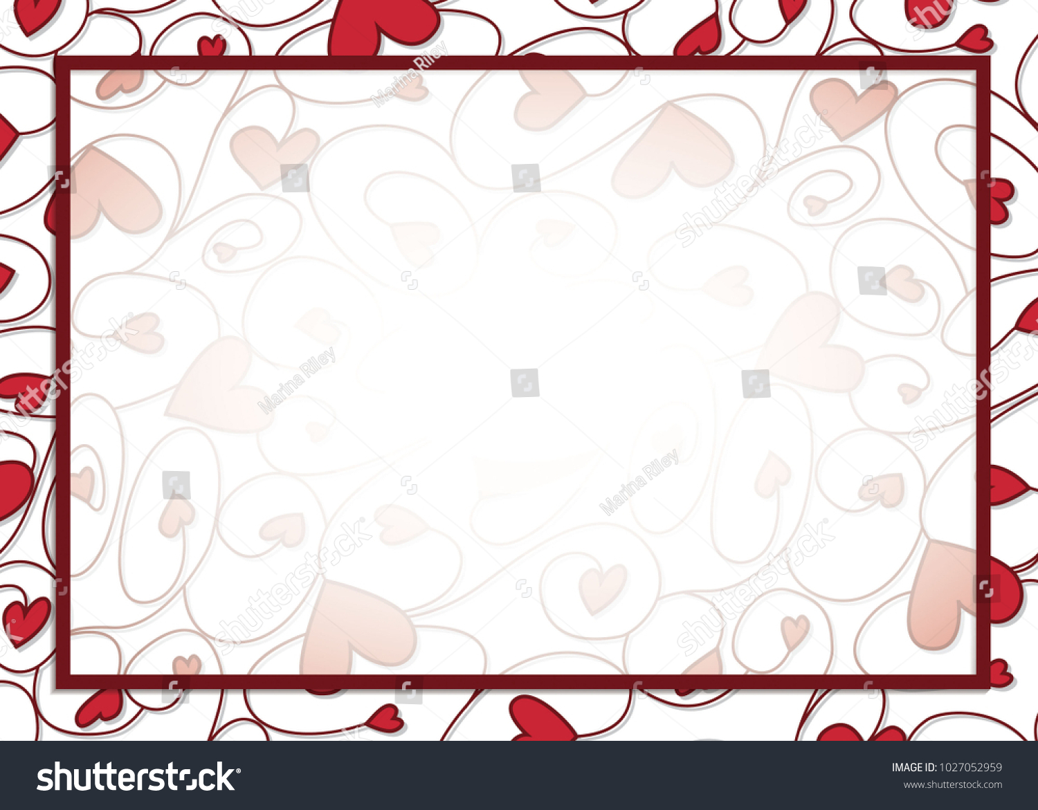 Swirly Heart Border Vector Format Stock Vector (Royalty Free) 1027052959