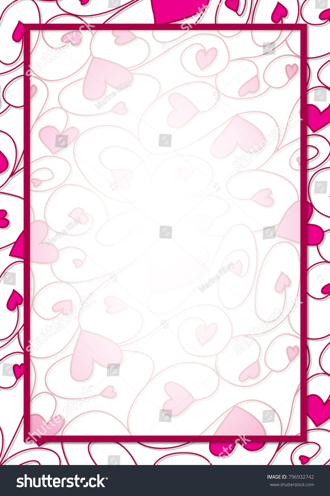 Swirly Heart Border Vector Format Stock Vector (Royalty Free) 796932742