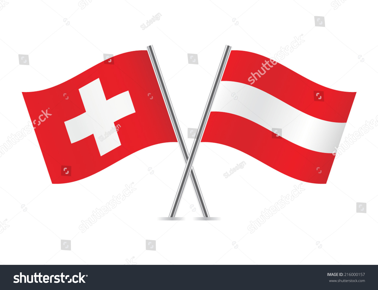 Swiss Austrian Flags Vector Illustration Stock Vector (Royalty Free ...