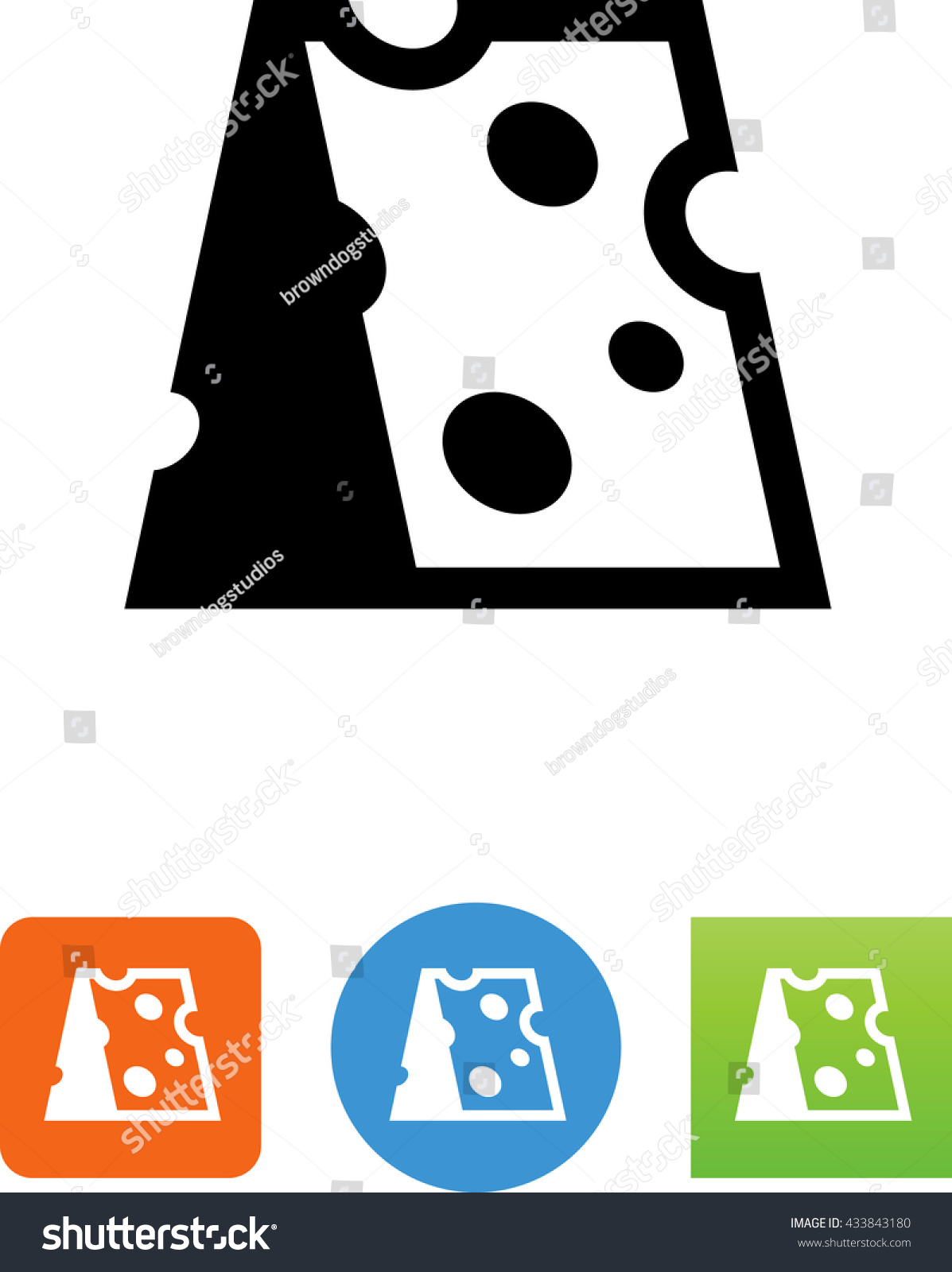 Swiss Cheese Icon Stock Vector (Royalty Free) 433843180