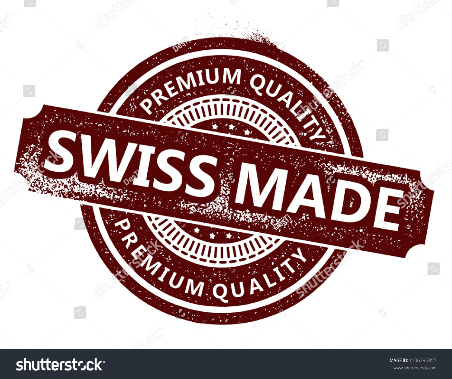 Swiss Made Stamp Stock Vector (Royalty Free) 1106296355