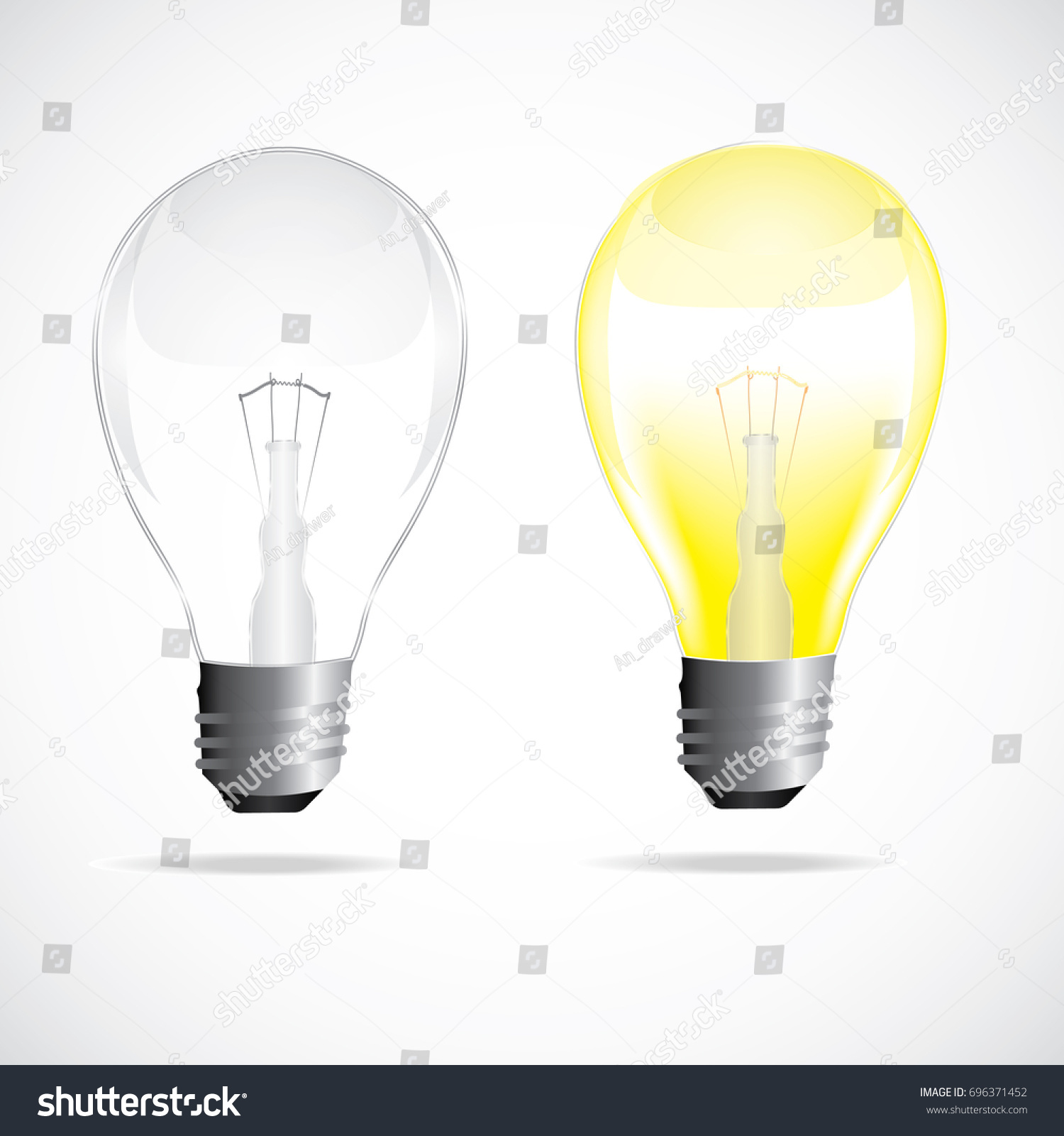 Switch On Off Lightning Bulb Stock Vector (Royalty Free) 696371452 ...