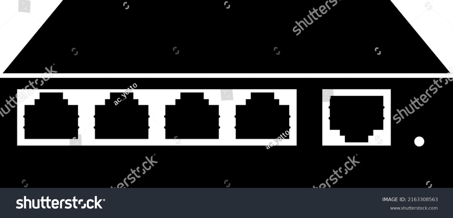 Switching Hub Isolated Vector Silhouette Stock Vector (Royalty Free ...
