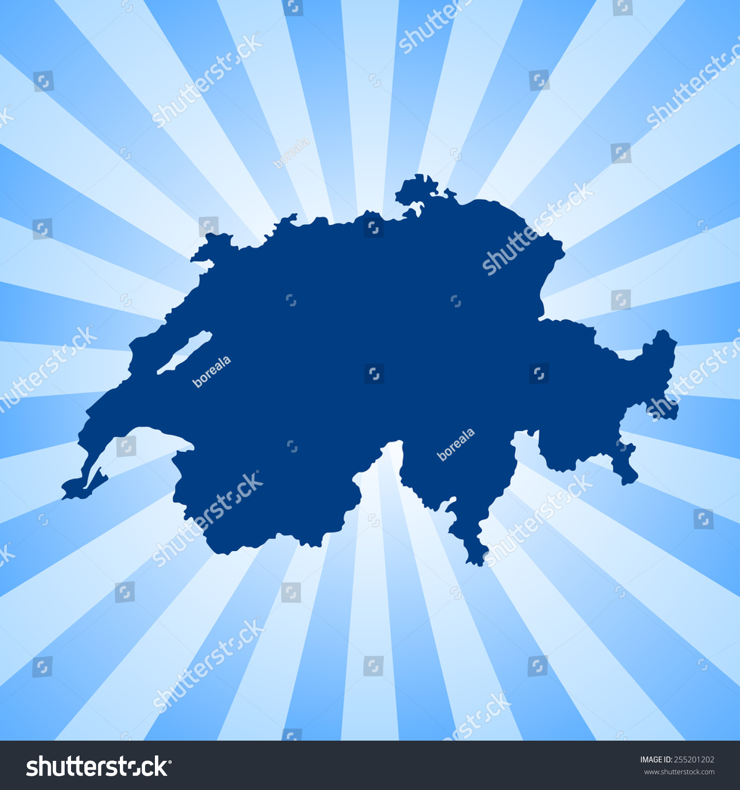 Switzerland Map Stock Vector (Royalty Free) 255201202 | Shutterstock