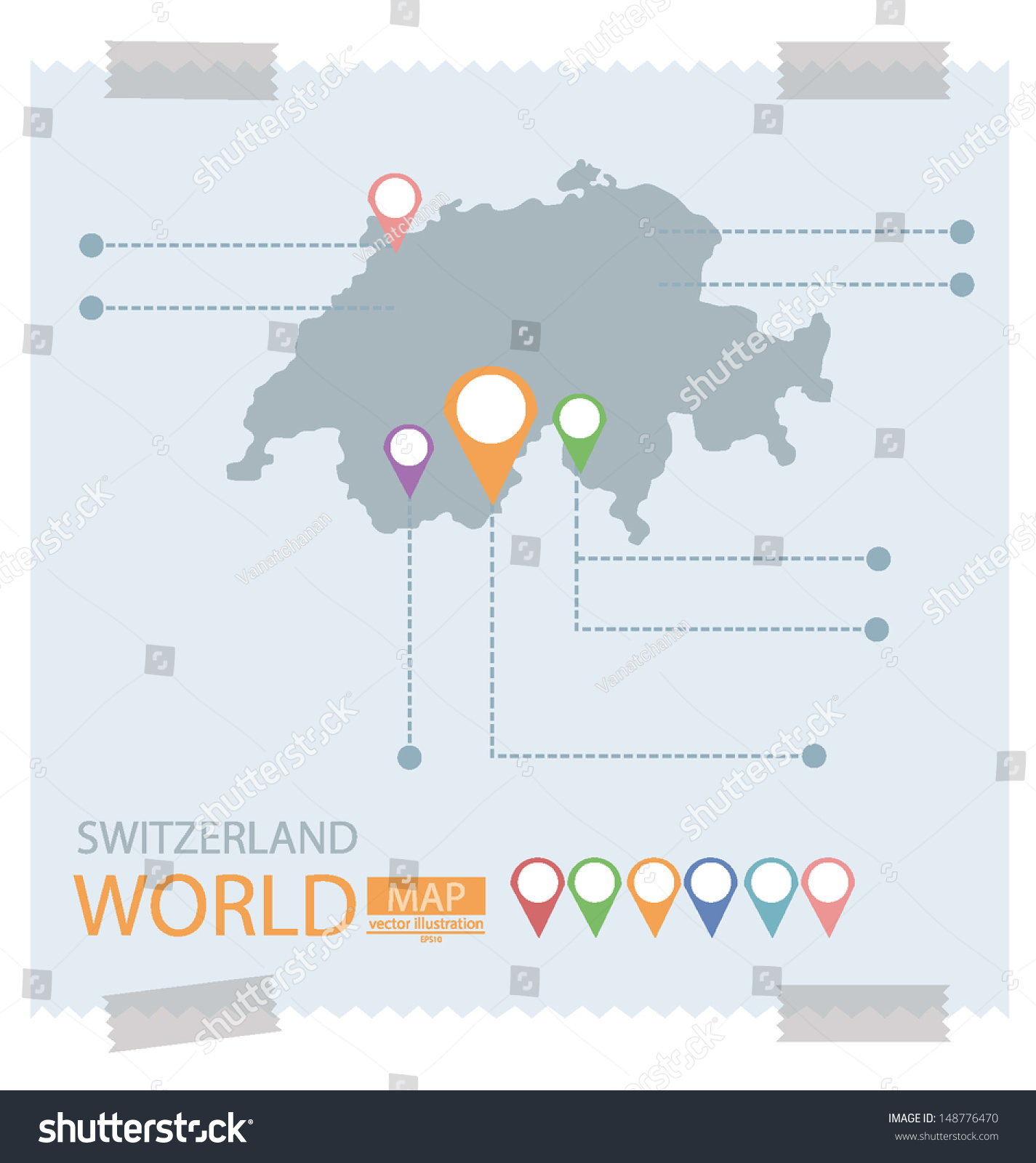 Switzerland Map Vector Illustration: vector de stock (libre de regalías ...