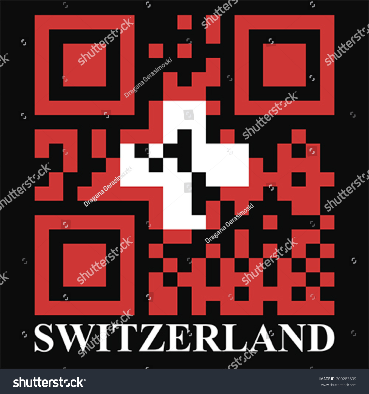 Switzerland Qr Code Flag Vector Stock Vector (Royalty Free) 200283809