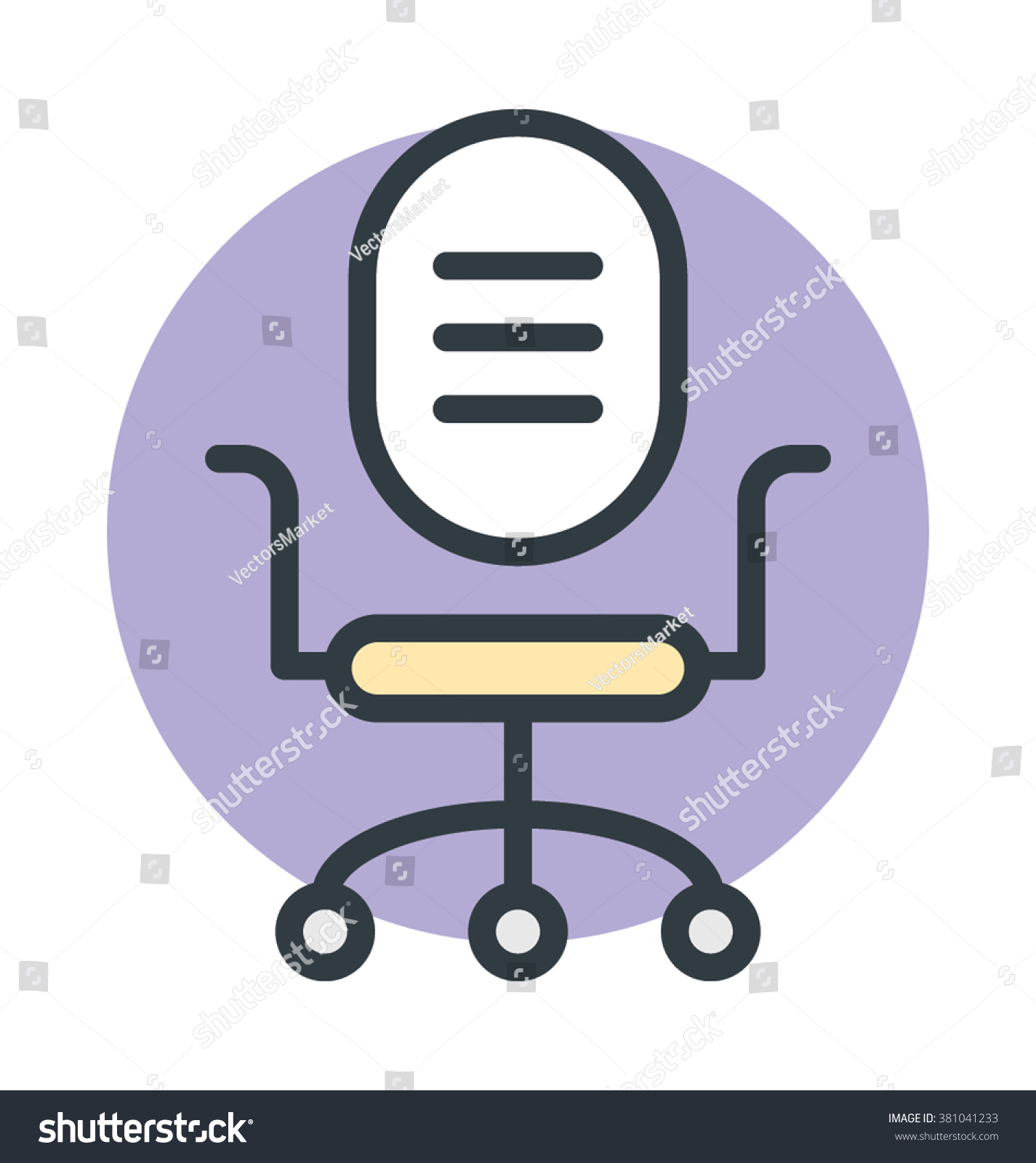 Swivel Chair Vector Icon Stock Vector 381041233 - Shutterstock