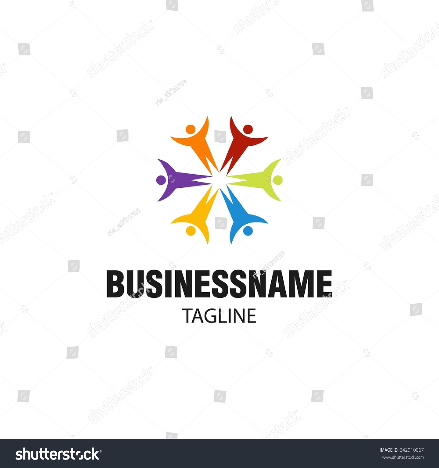 Swoosh People Logo Vector Template Stock Vector (Royalty Free) 342910067