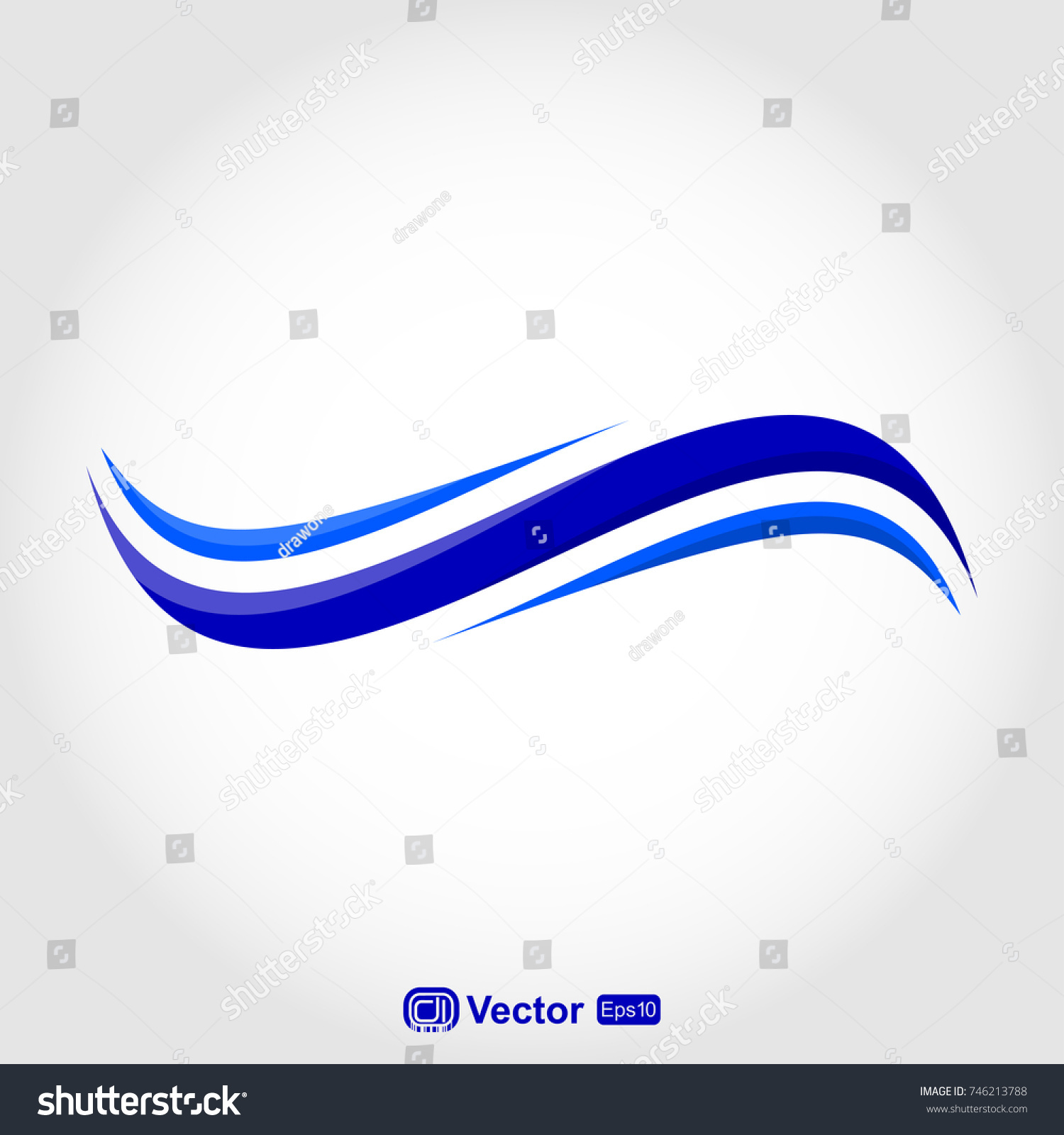 Swoosh Wave Logo Template Stock Vector (Royalty Free) 746213788