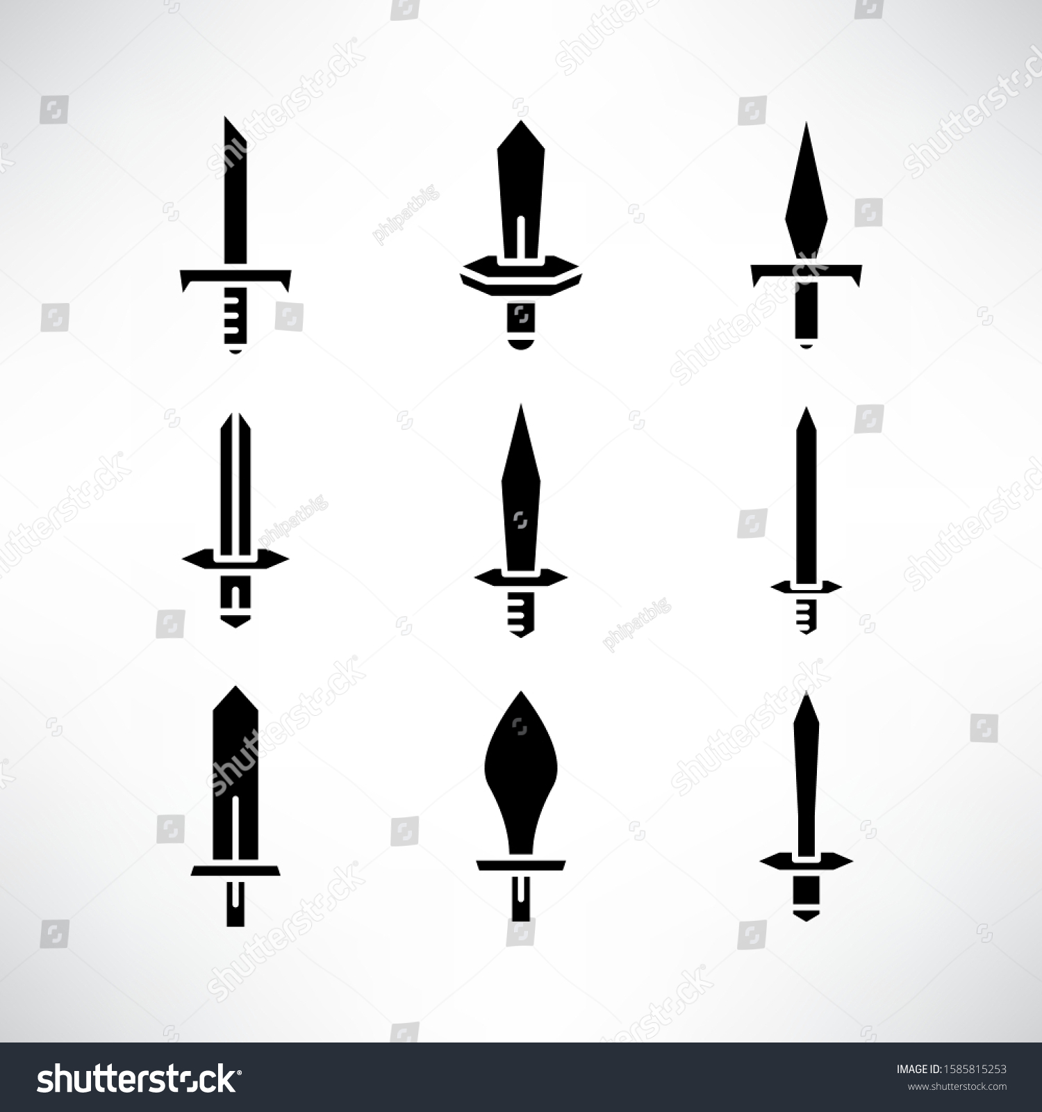 Sword Rapier Icons Set Stock Vector (Royalty Free) 1585815253 ...