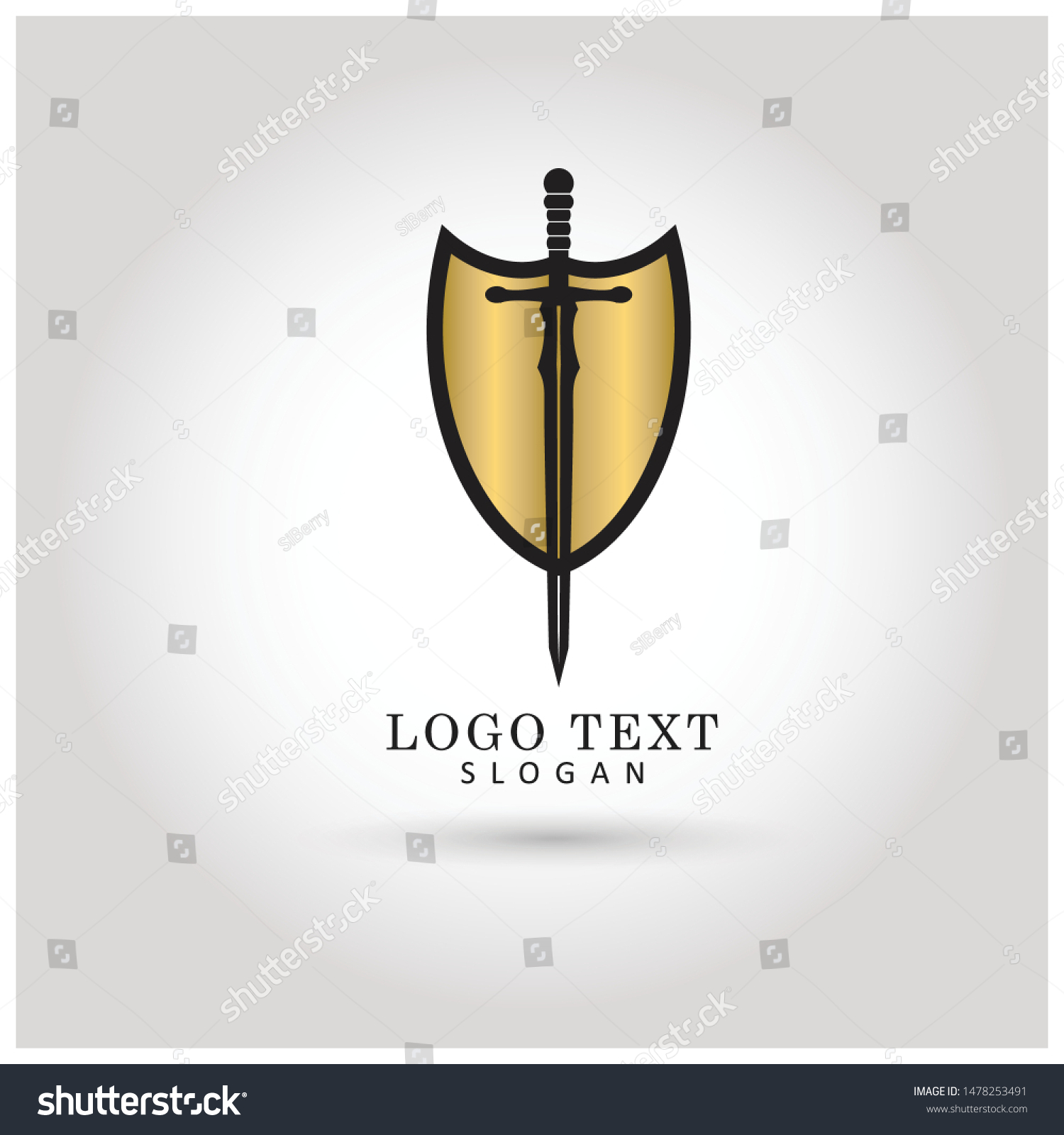 Sword Armor Logo Icon Symbol Vector: vector de stock (libre de regalías ...