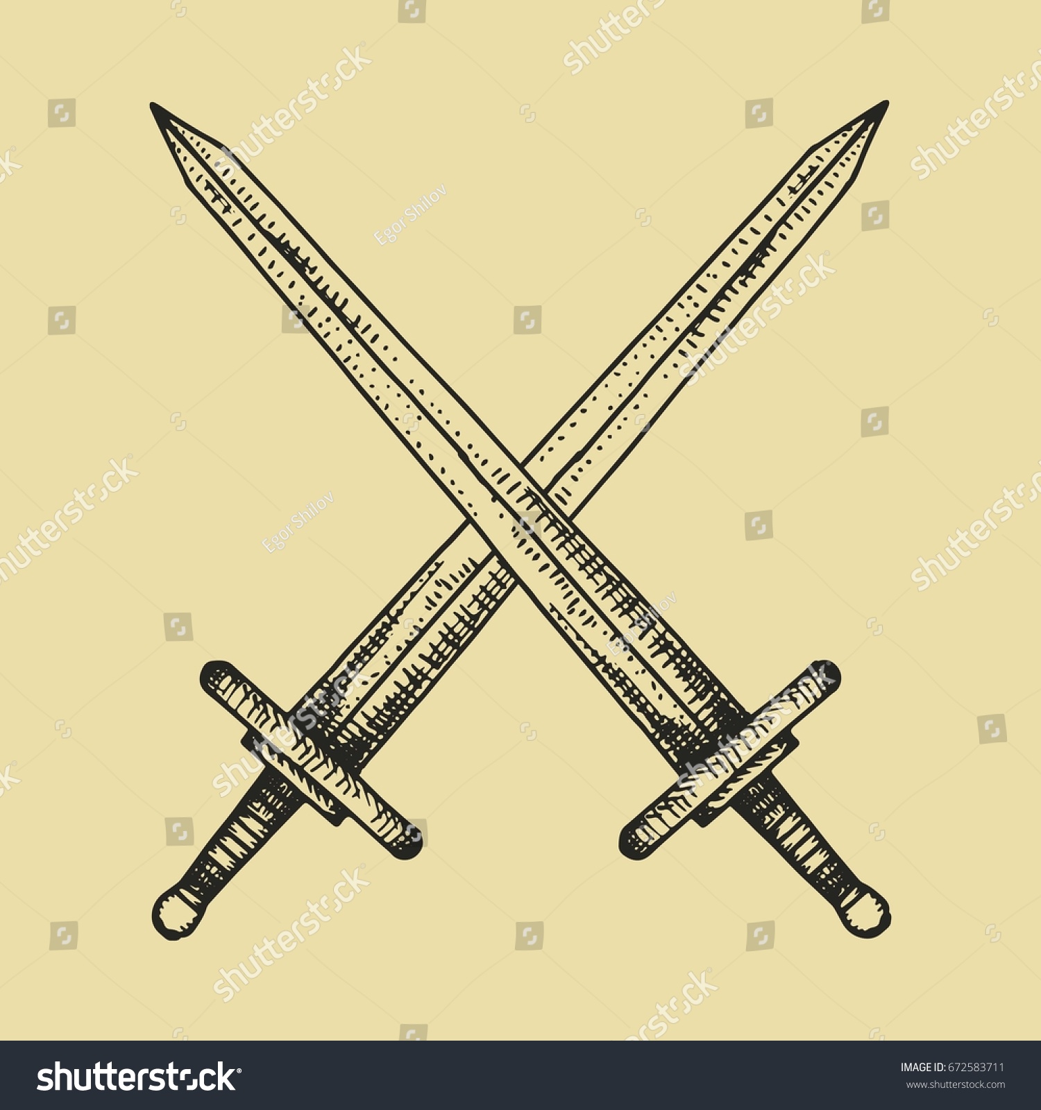 Sword Drawing Vector Illustration Stock Vector (Royalty Free) 672583711
