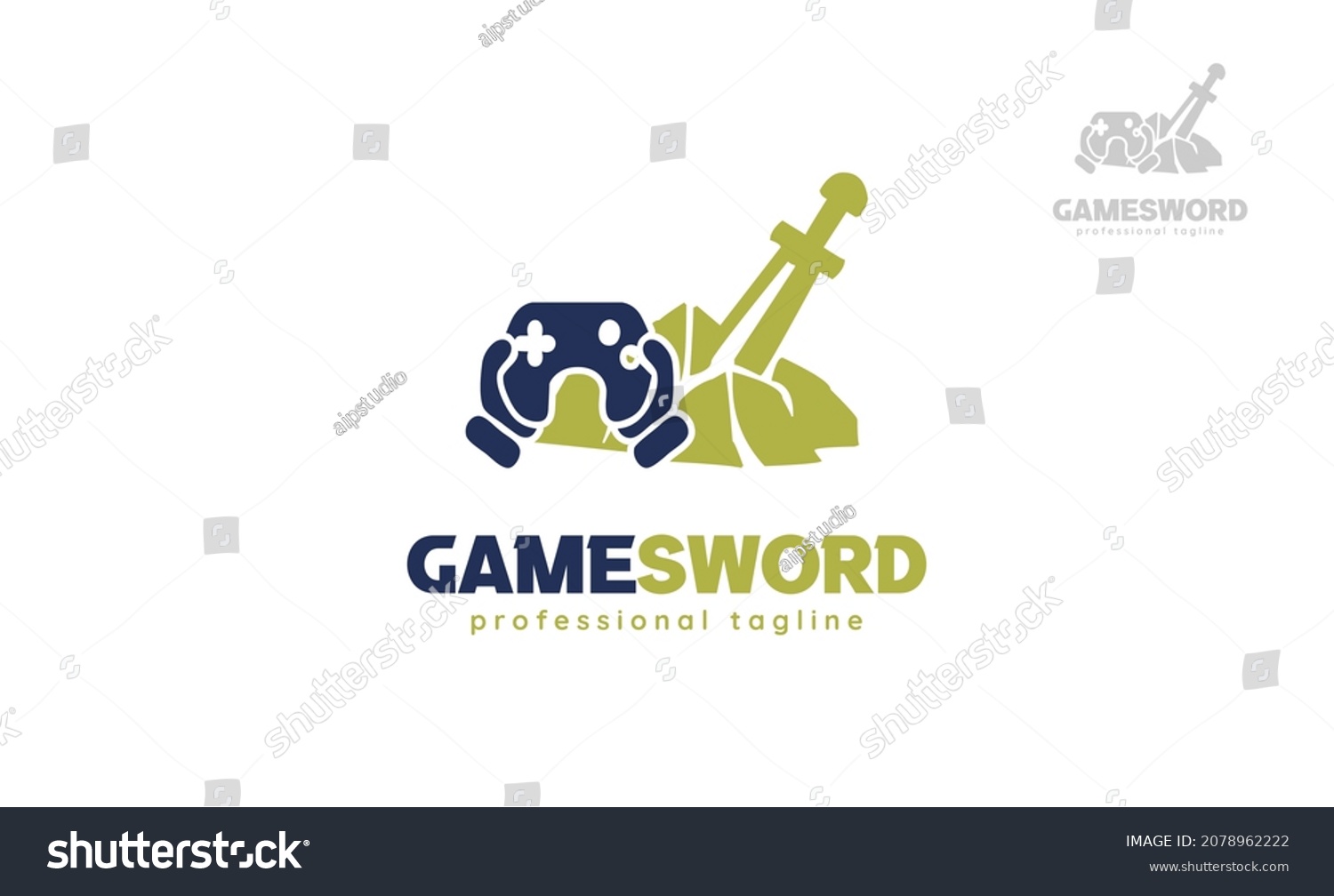 Sword Game Logo Design Vector Stock Vector (Royalty Free) 2078962222 ...
