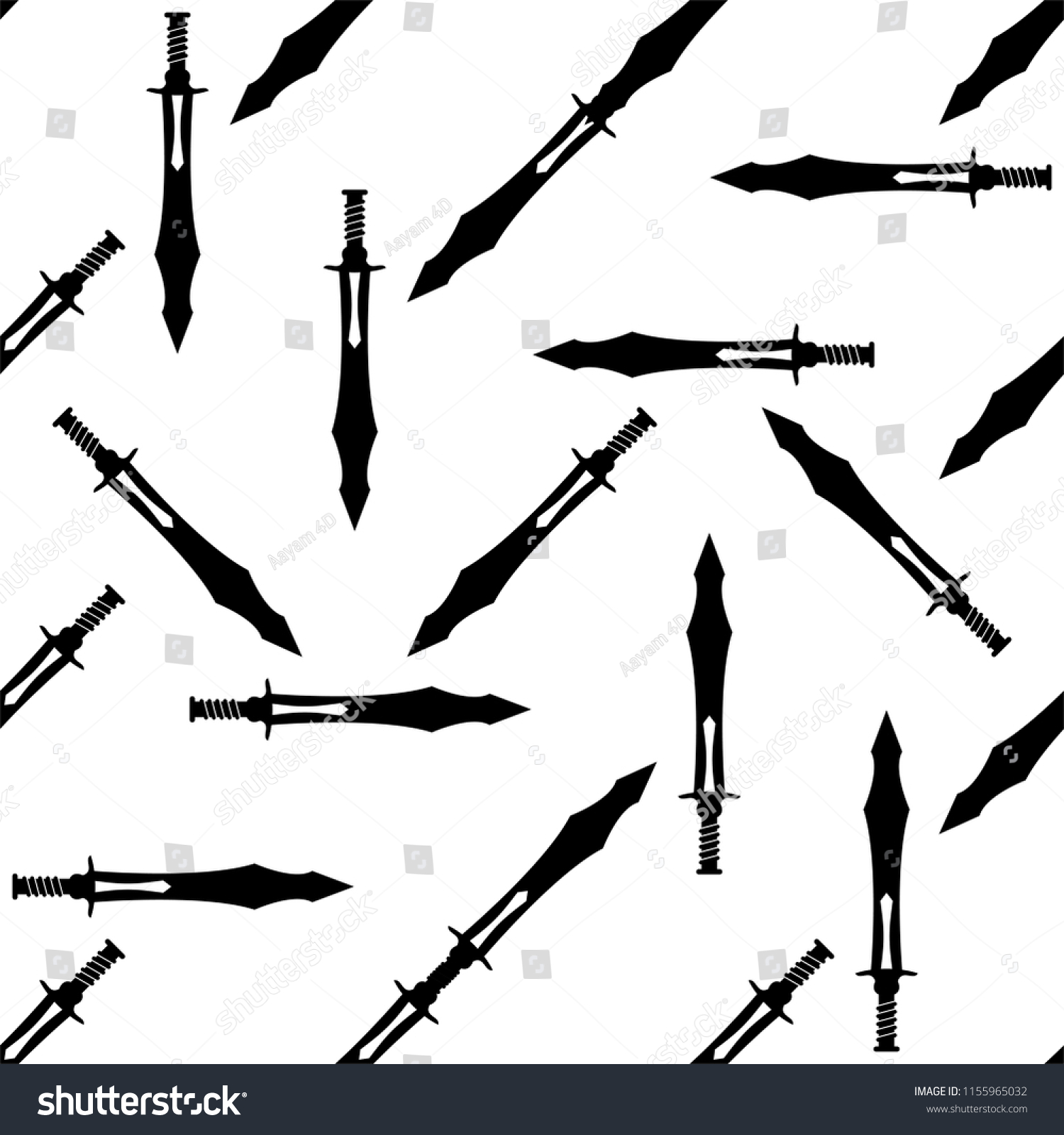 Sword Icon Seamless Pattern Sword Vector Stock Vector (Royalty Free ...