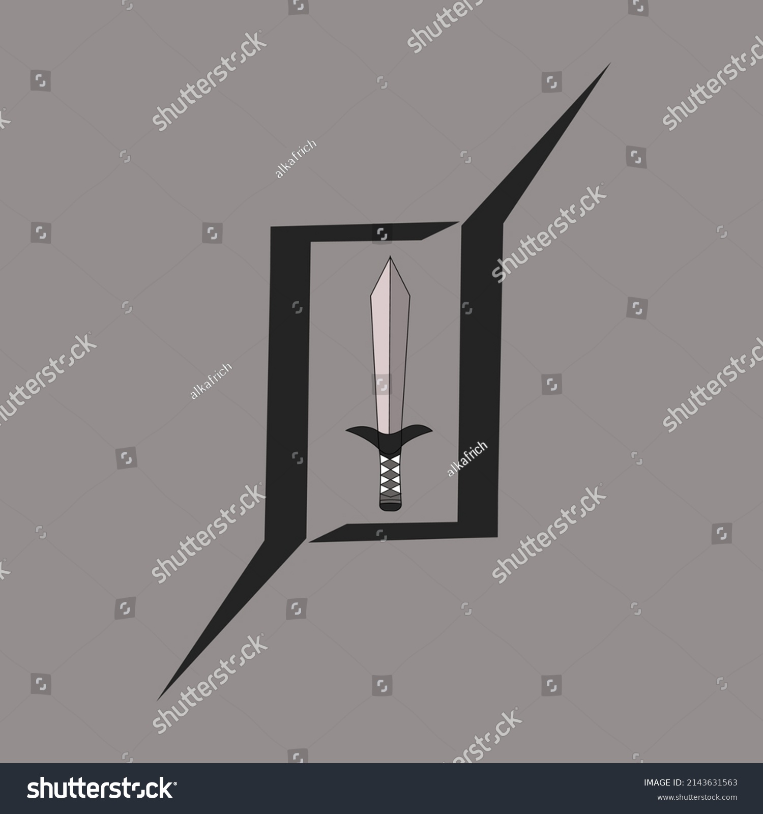 Sword Logo Concept Monogram Logo Stock Vector (Royalty Free) 2143631563 ...