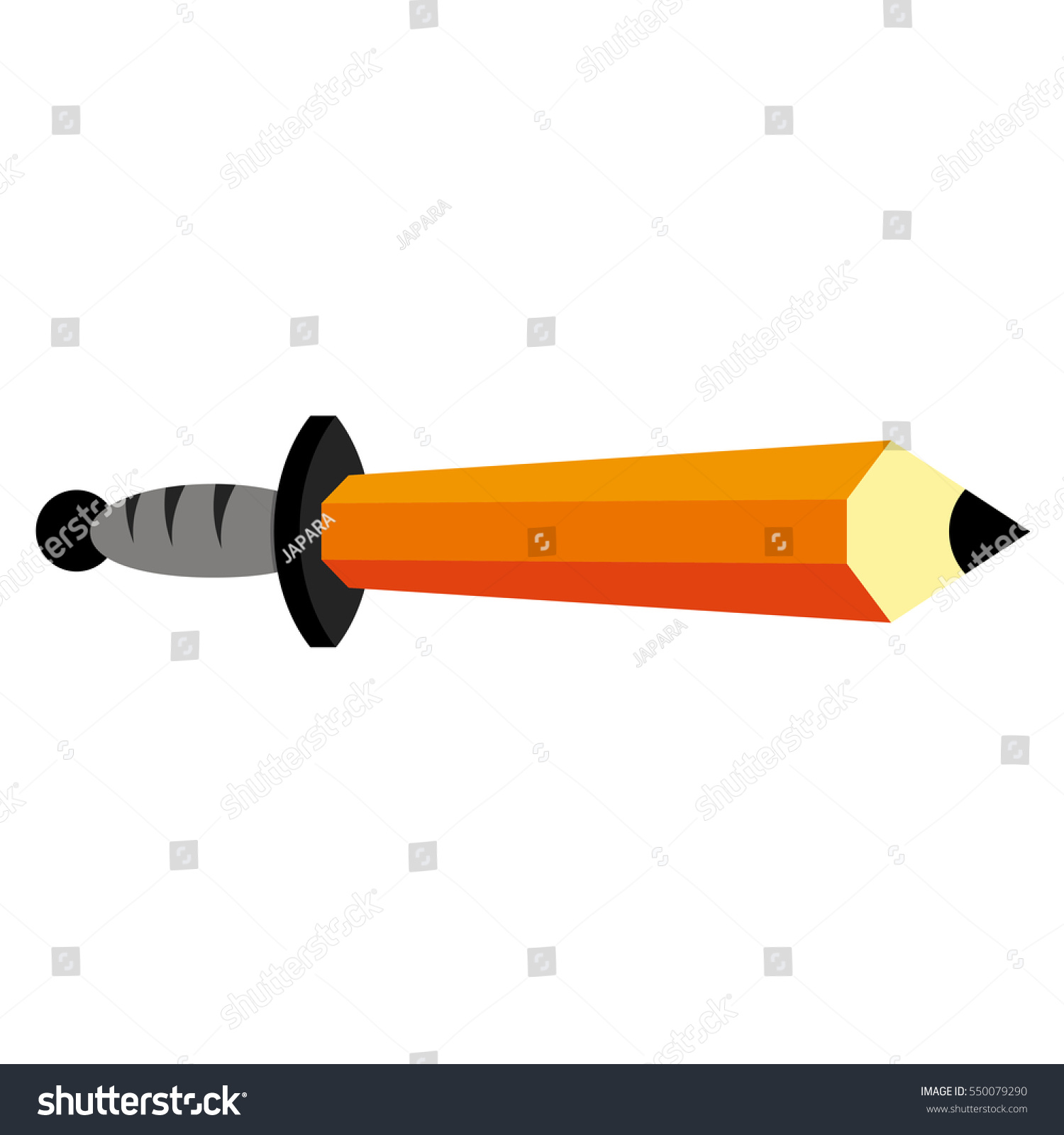 Sword Pencil Stock Vector (Royalty Free) 550079290