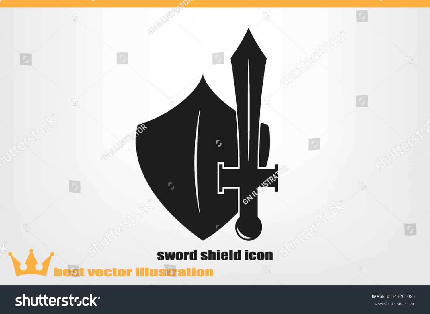 Sword Shield Icon Vector Illustration Eps10 Stock Vector 543261085 ...